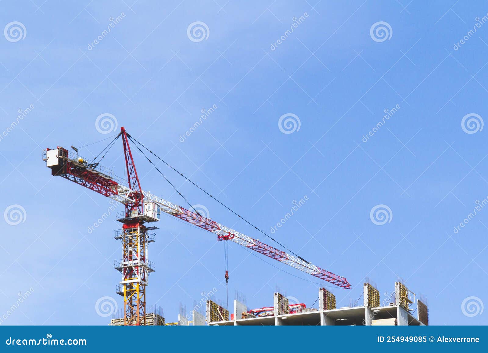 Lifting Crane. Construction of High Structures. Rise To Height Stock ...