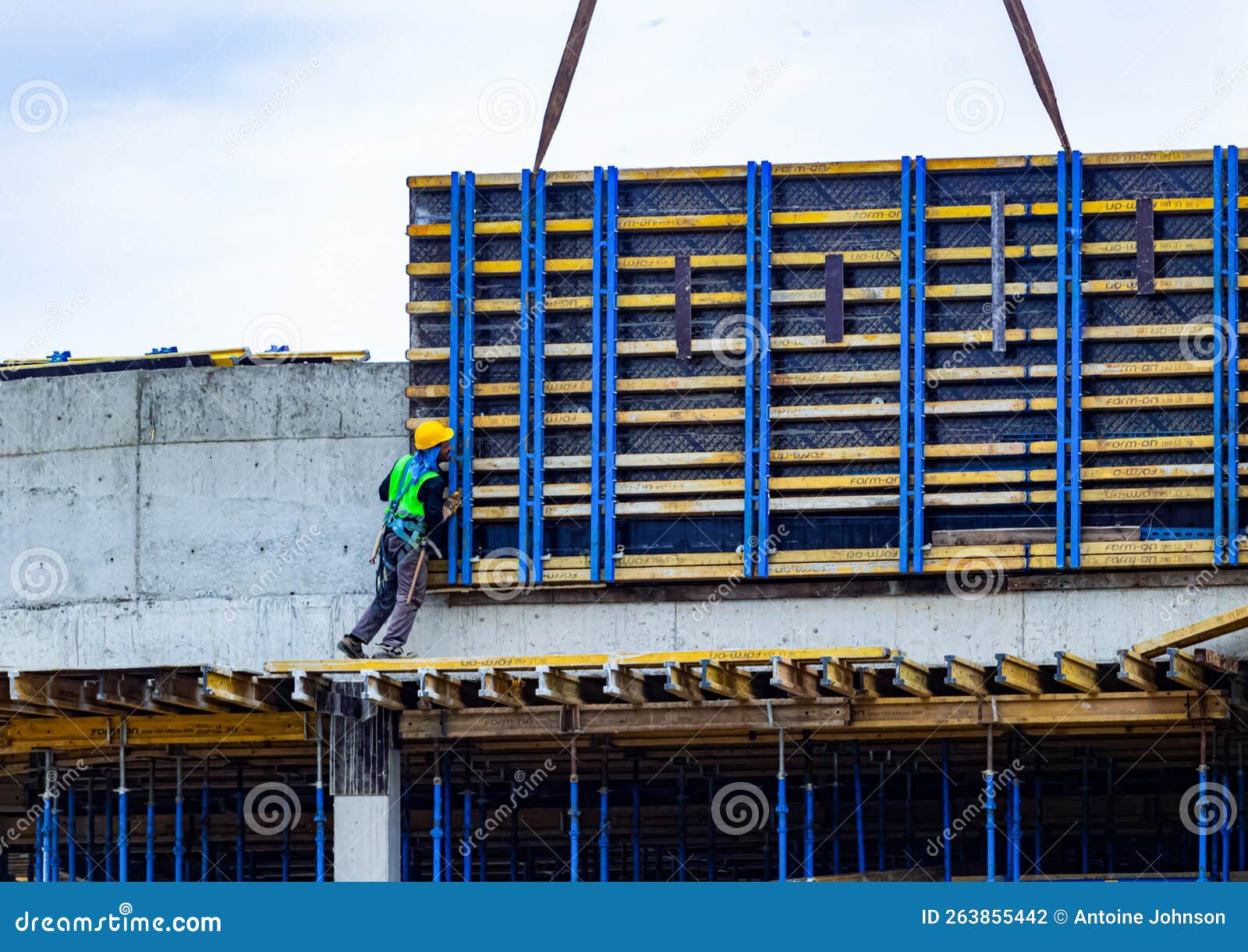 Lifting Crane and Modern Houses Under Construction Editorial ...