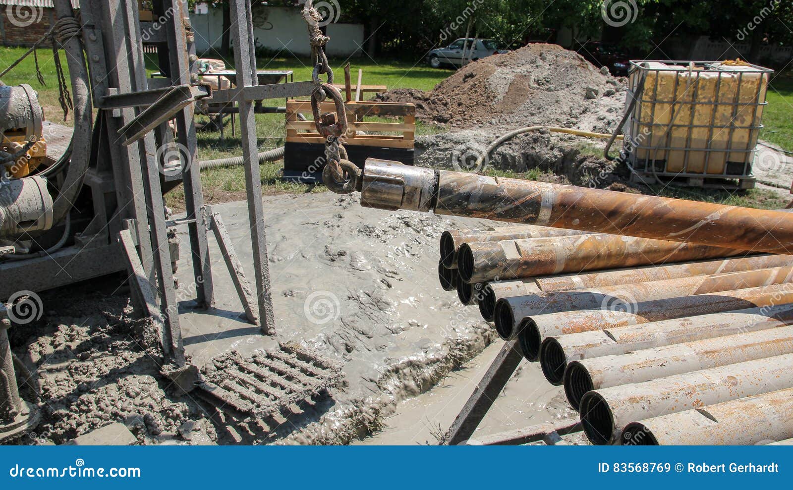 Lifting Drill Pipe on Core Drilling Platform Stock Image - Image of ...