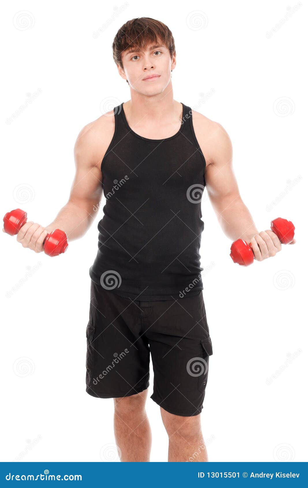 Lifting dumbbells stock image. Image of anatomy, chest - 13015501