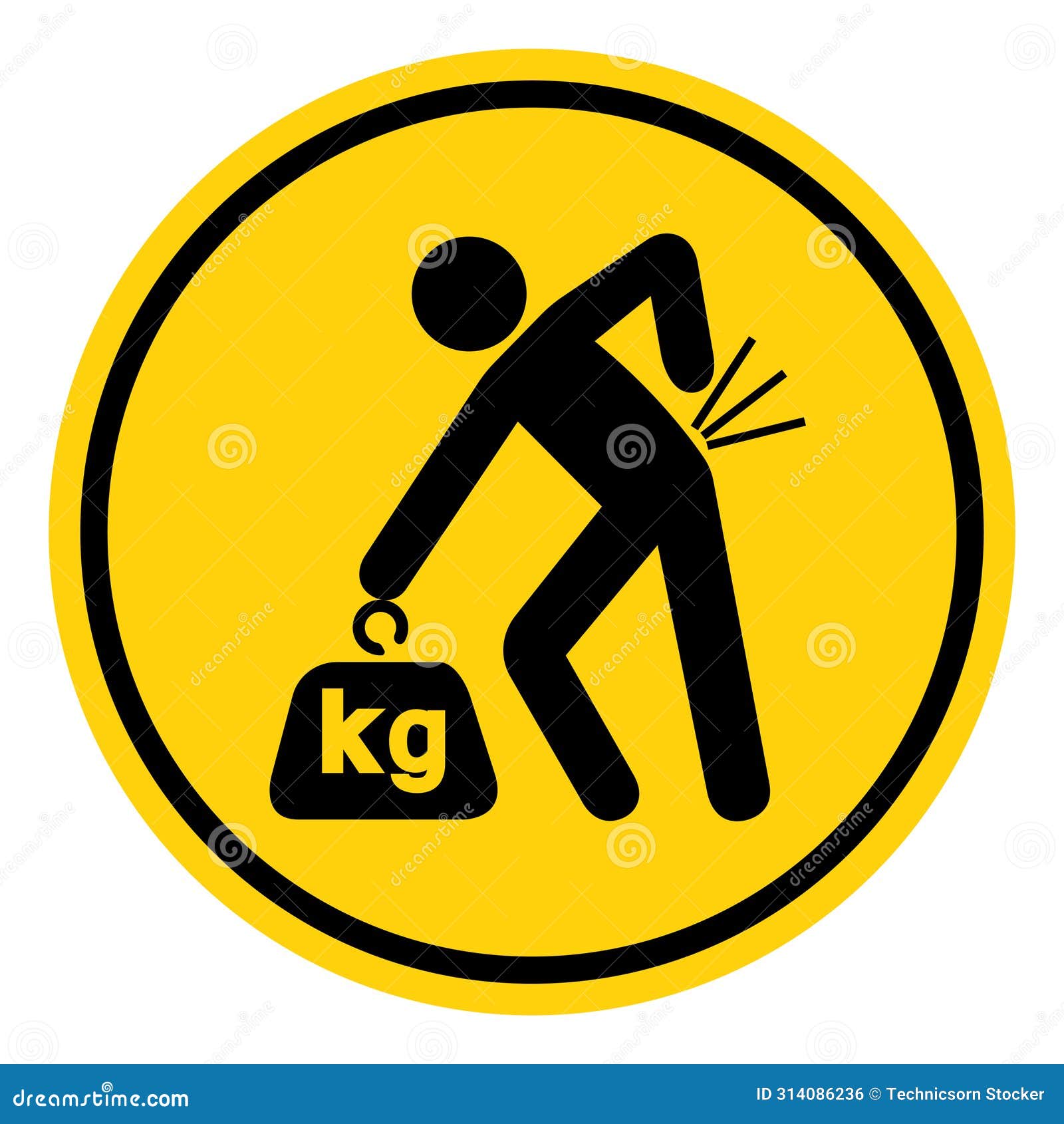 Lifting Hazard Symbol Sign,Vector Illustration, Isolated On White ...