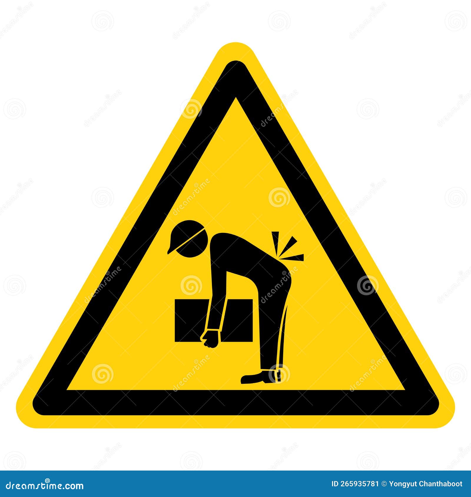 Lifting Hazard Symbol Sign,Vector Illustration, Isolated on White ...