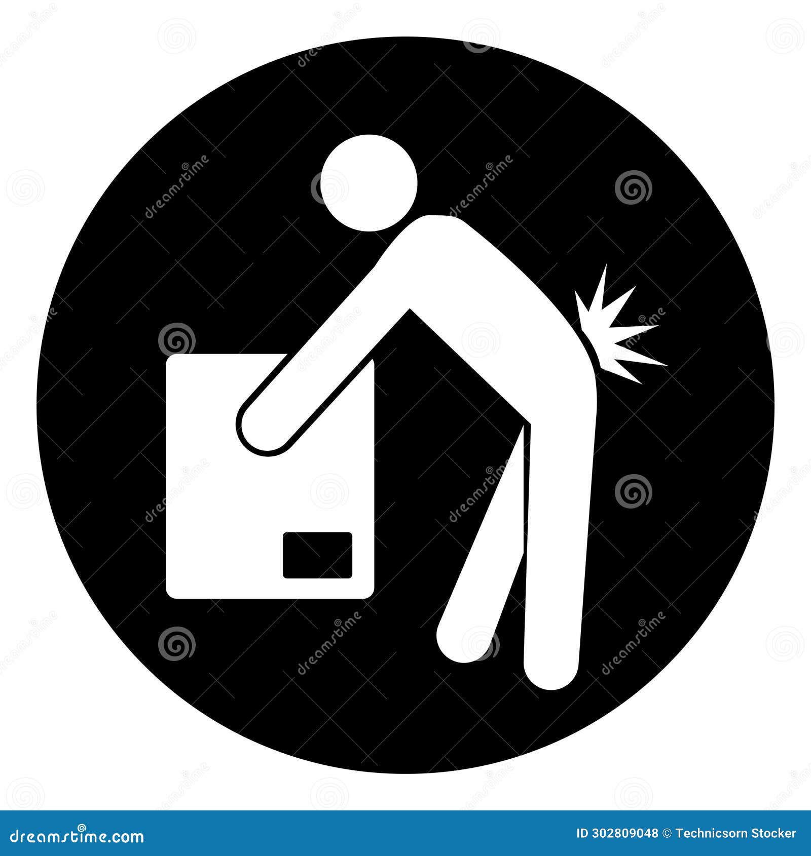 Lifting Hazard Symbol Sign,Vector Illustration, Isolated on White ...
