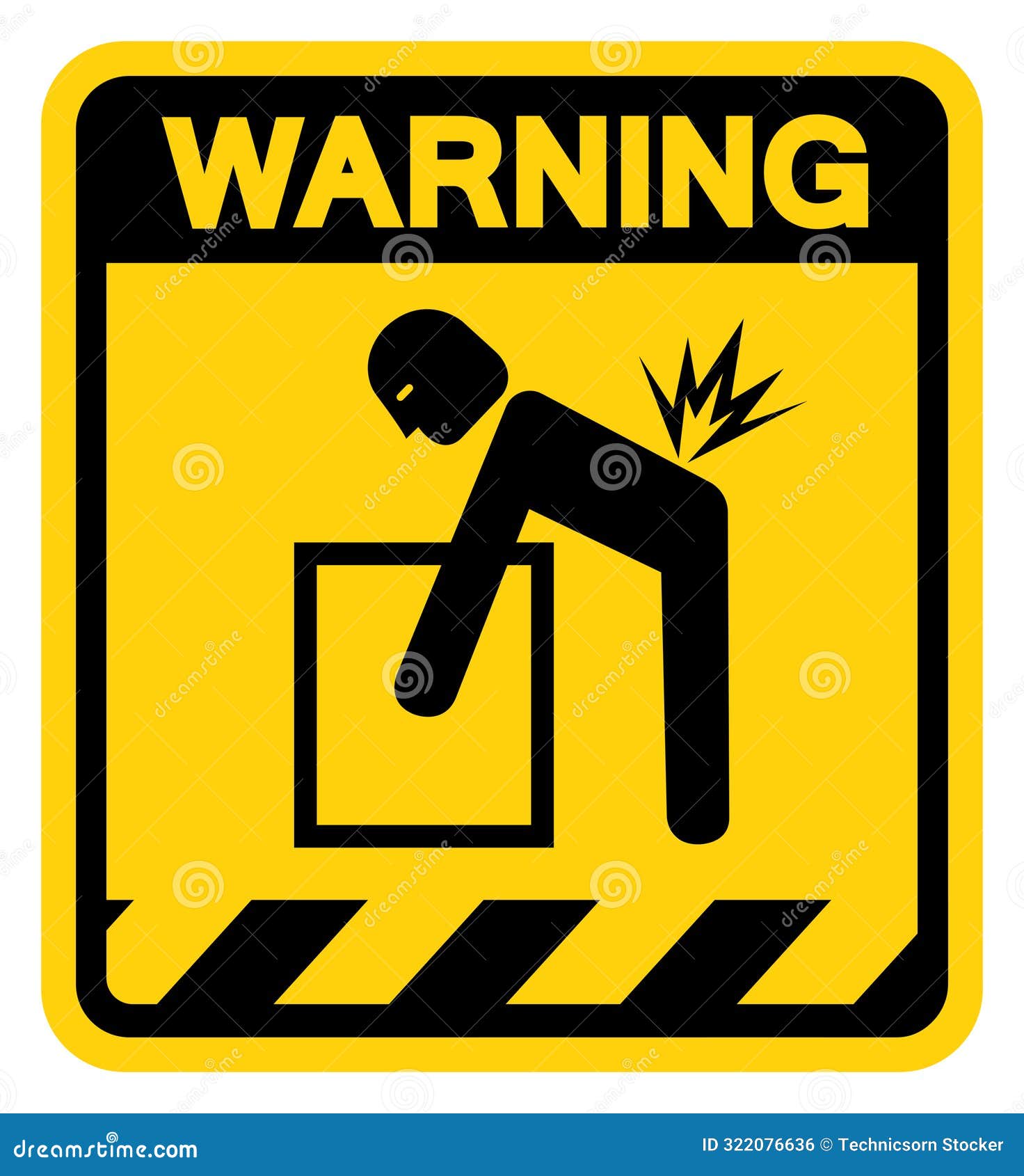 Lifting Hazard Warning Sign, Vector Illustration, Isolate on White ...