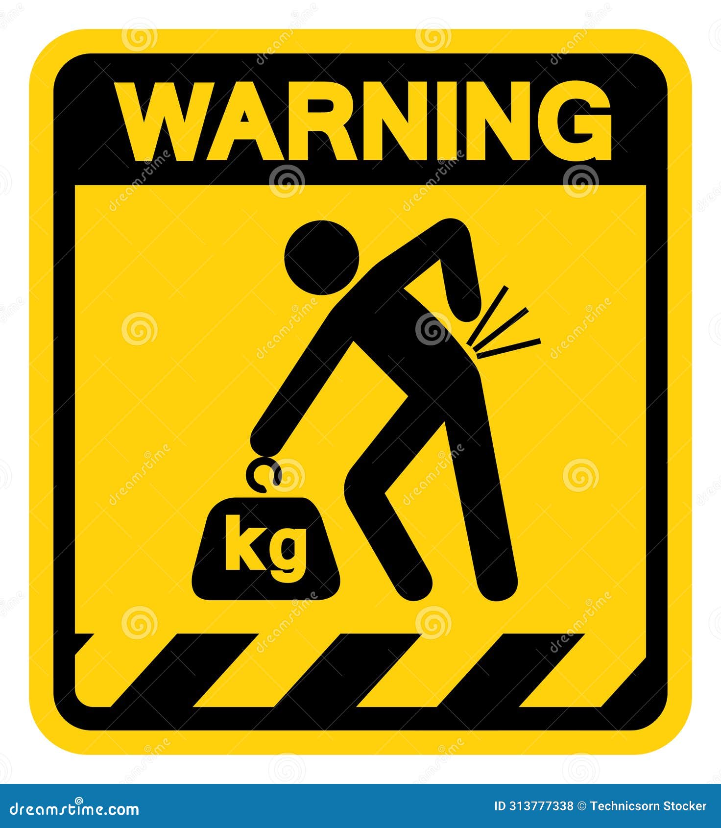 Lifting Hazard Warning Sign, Vector Illustration, Isolate on White ...
