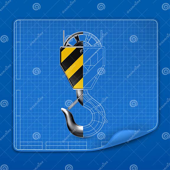 Lifting Hook Drawing Blueprint Stock Vector - Illustration of repair ...