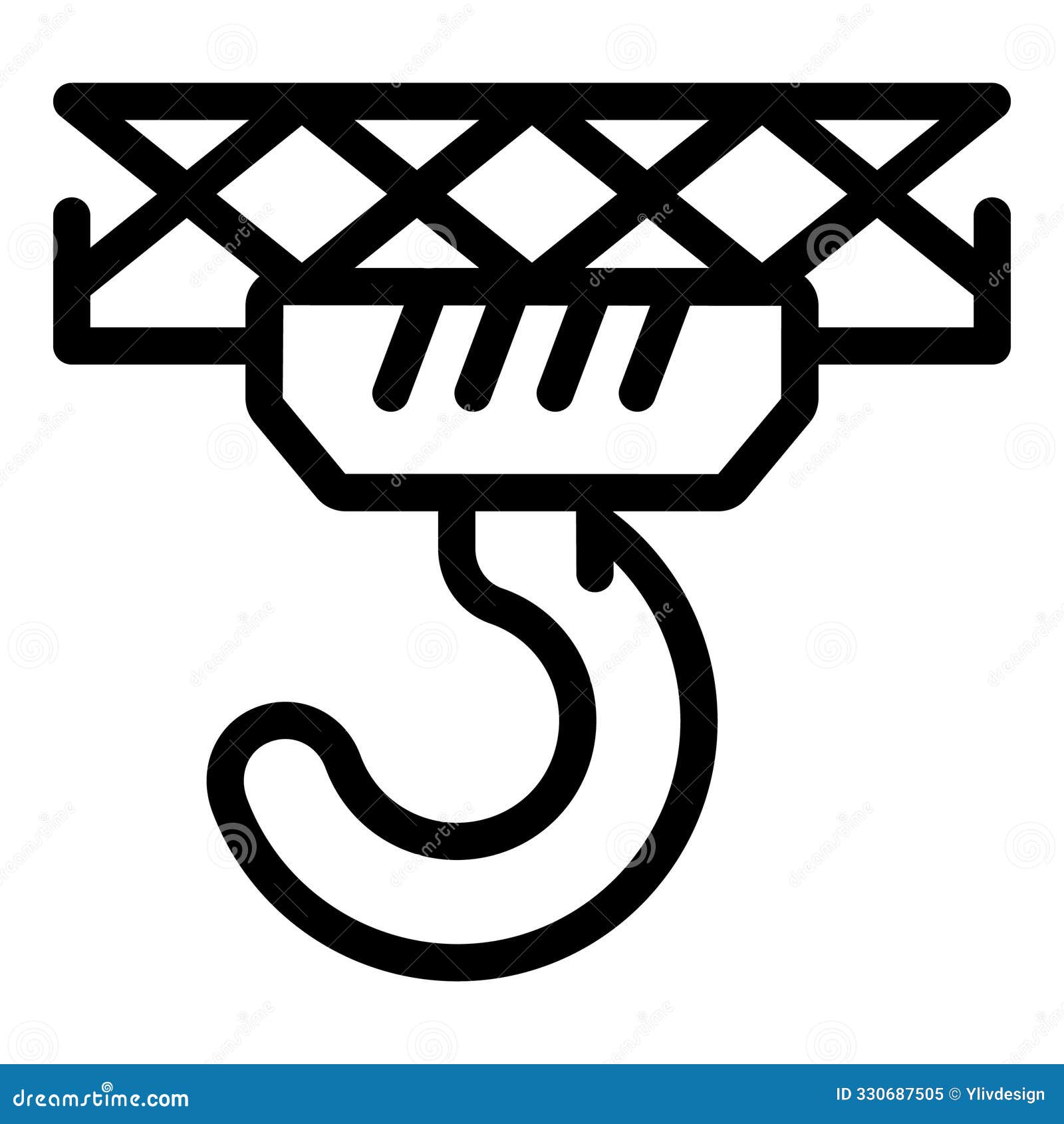 Lifting Hook Hanging from Crane on Construction Site Icon Stock Vector ...
