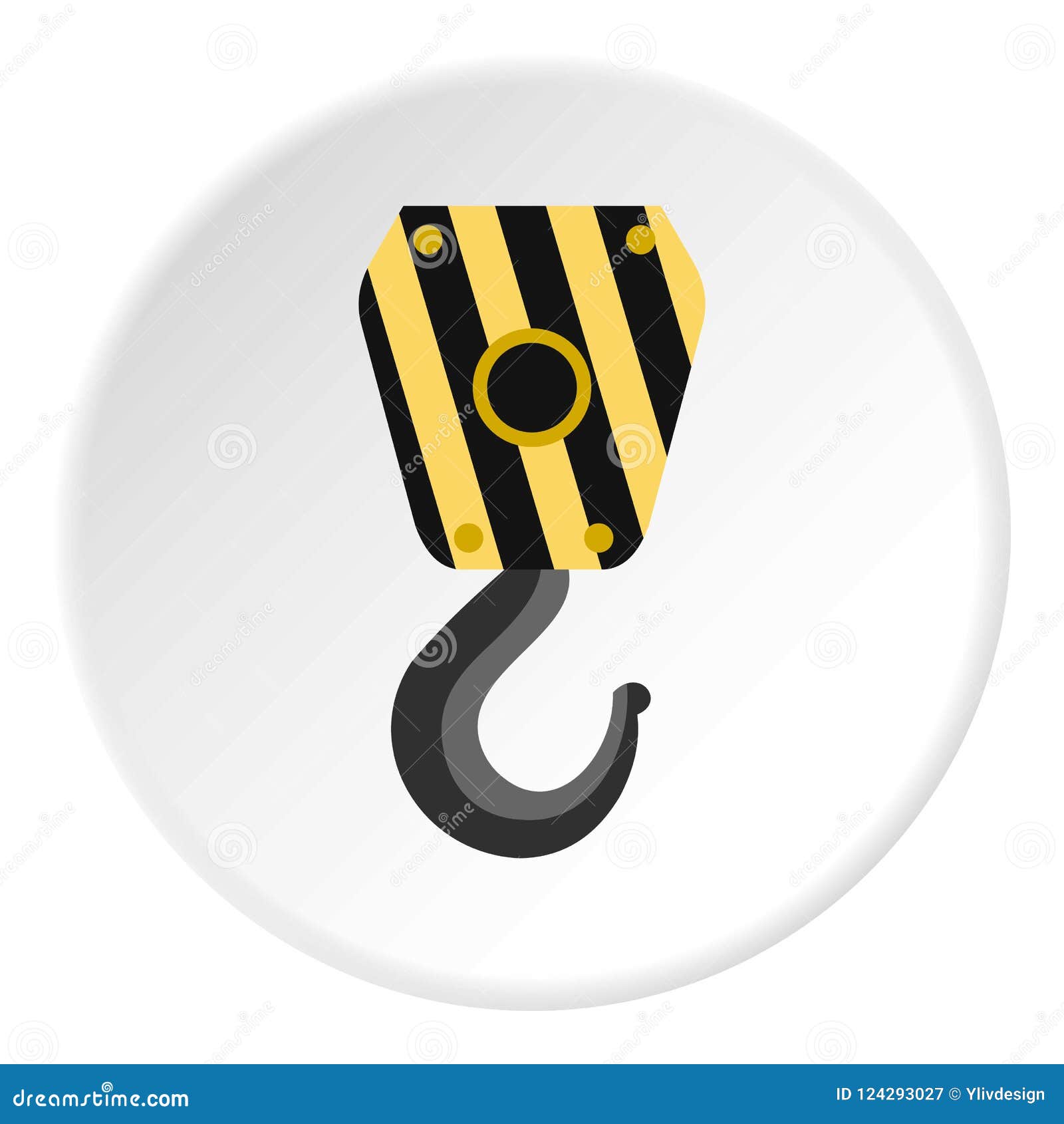 Lifting Hook Icon, Flat Style Stock Illustration - Illustration of ...