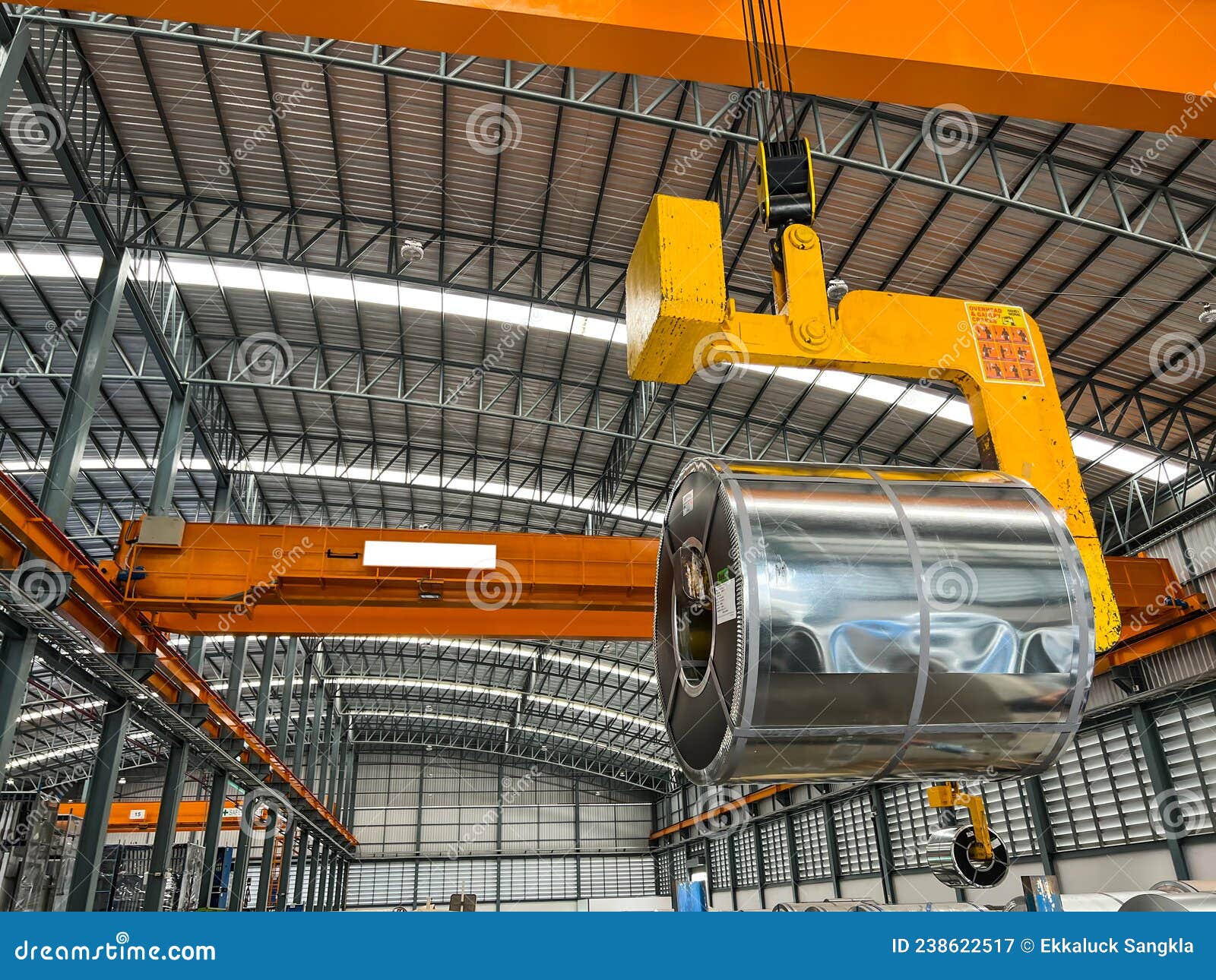 Lifting Master Steel Coils for Move Inside Warehouse Stock Image ...