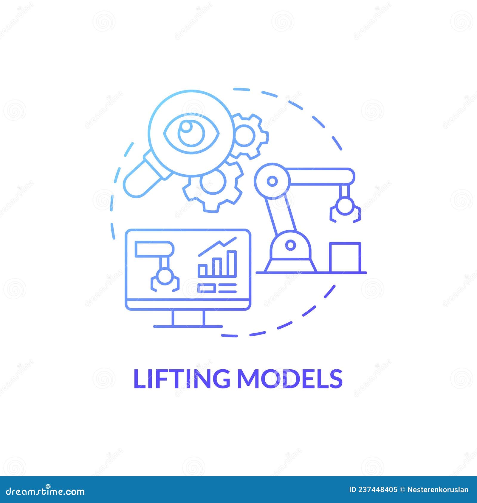 Lifting Models Blue Gradient Concept Icon Stock Vector - Illustration ...