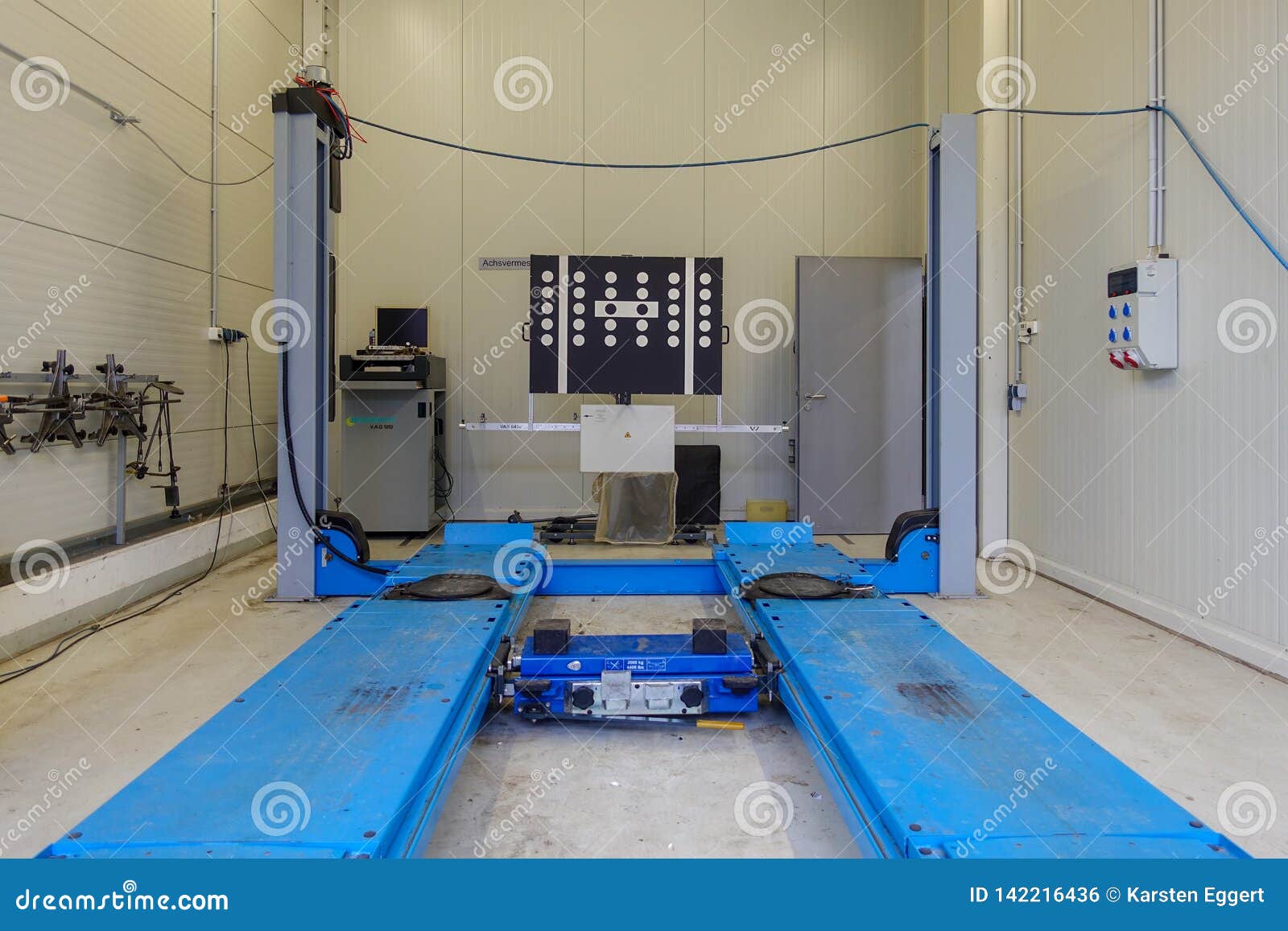 A Lifting Platform in a Car Repair Shop Stock Photo - Image of ...