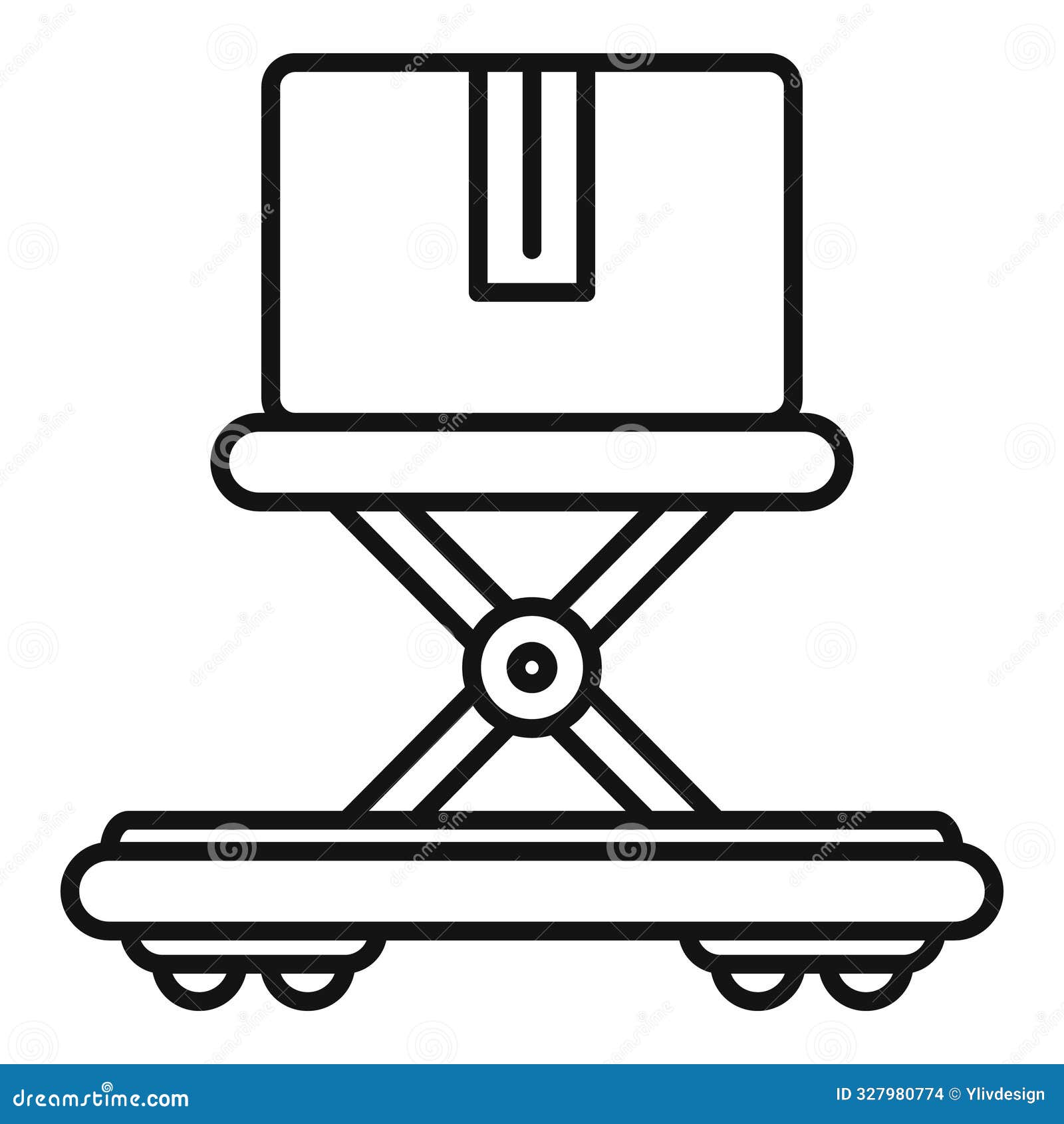 Lifting Platform with Cardboard Box on Top for Delivery and Warehouse ...