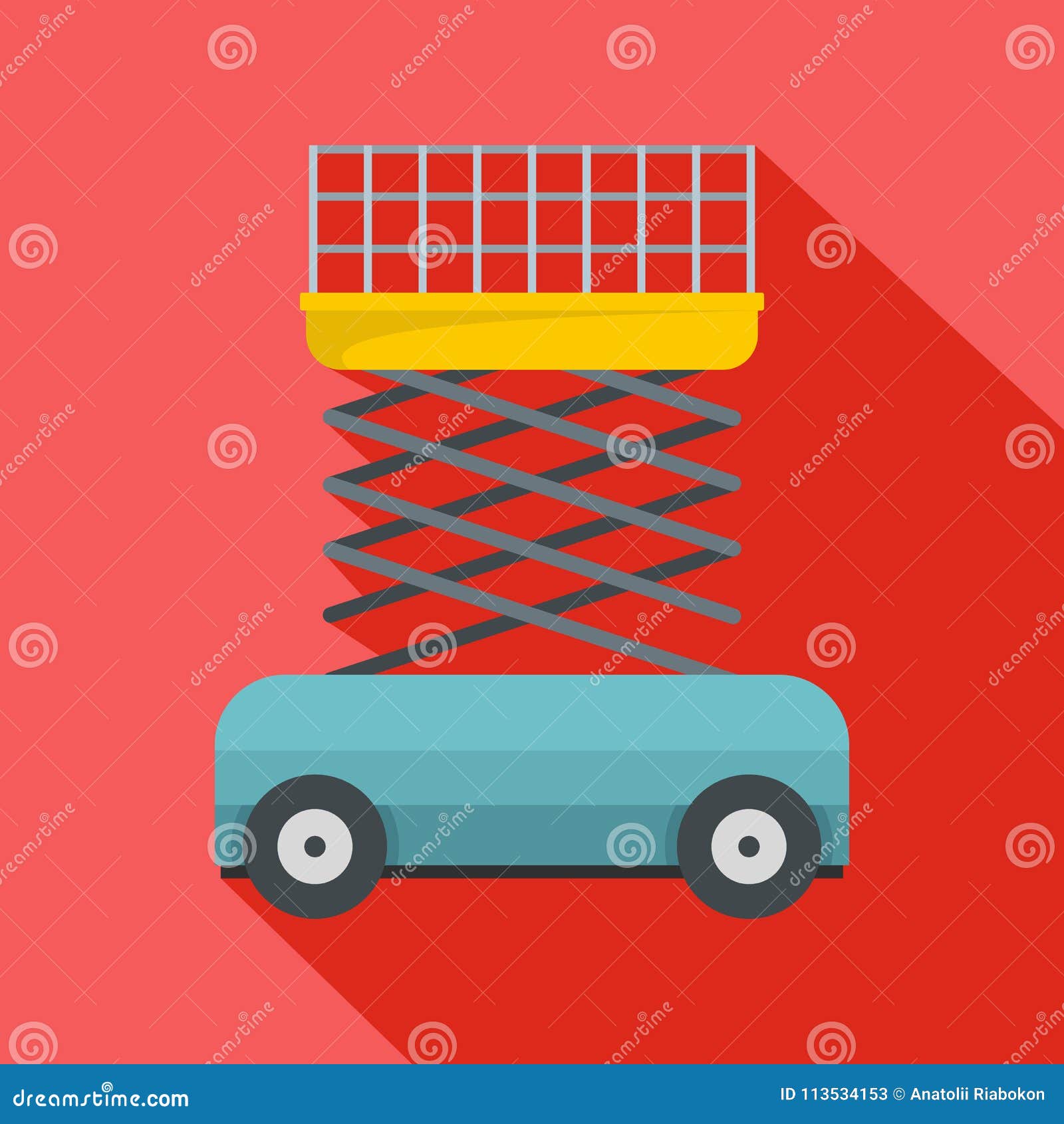 Lifting Platform Icon, Flat Style Stock Vector - Illustration of crane ...