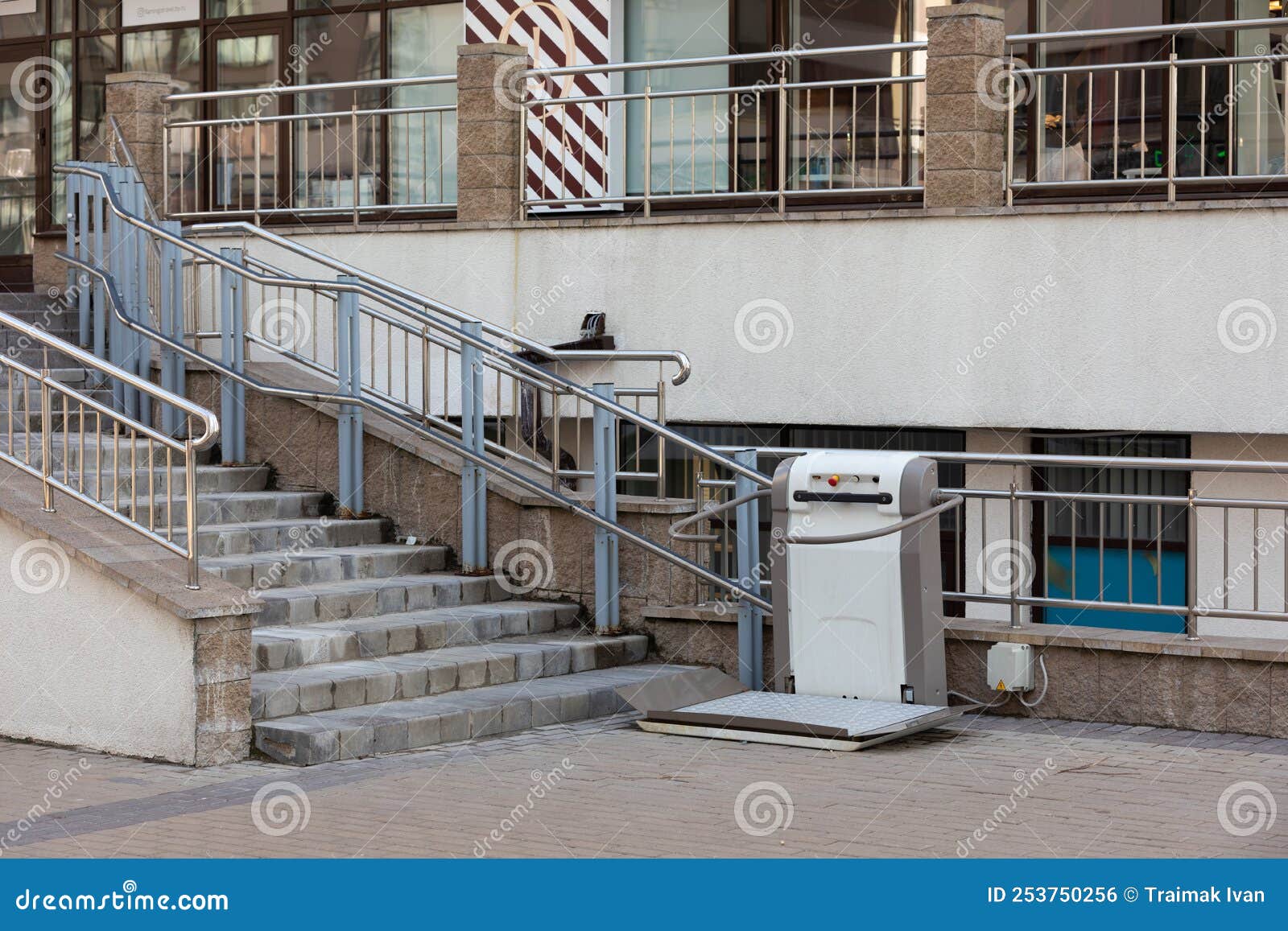 Lifting Ramp with a Mechanism for People with Disabilities Stock Photo ...