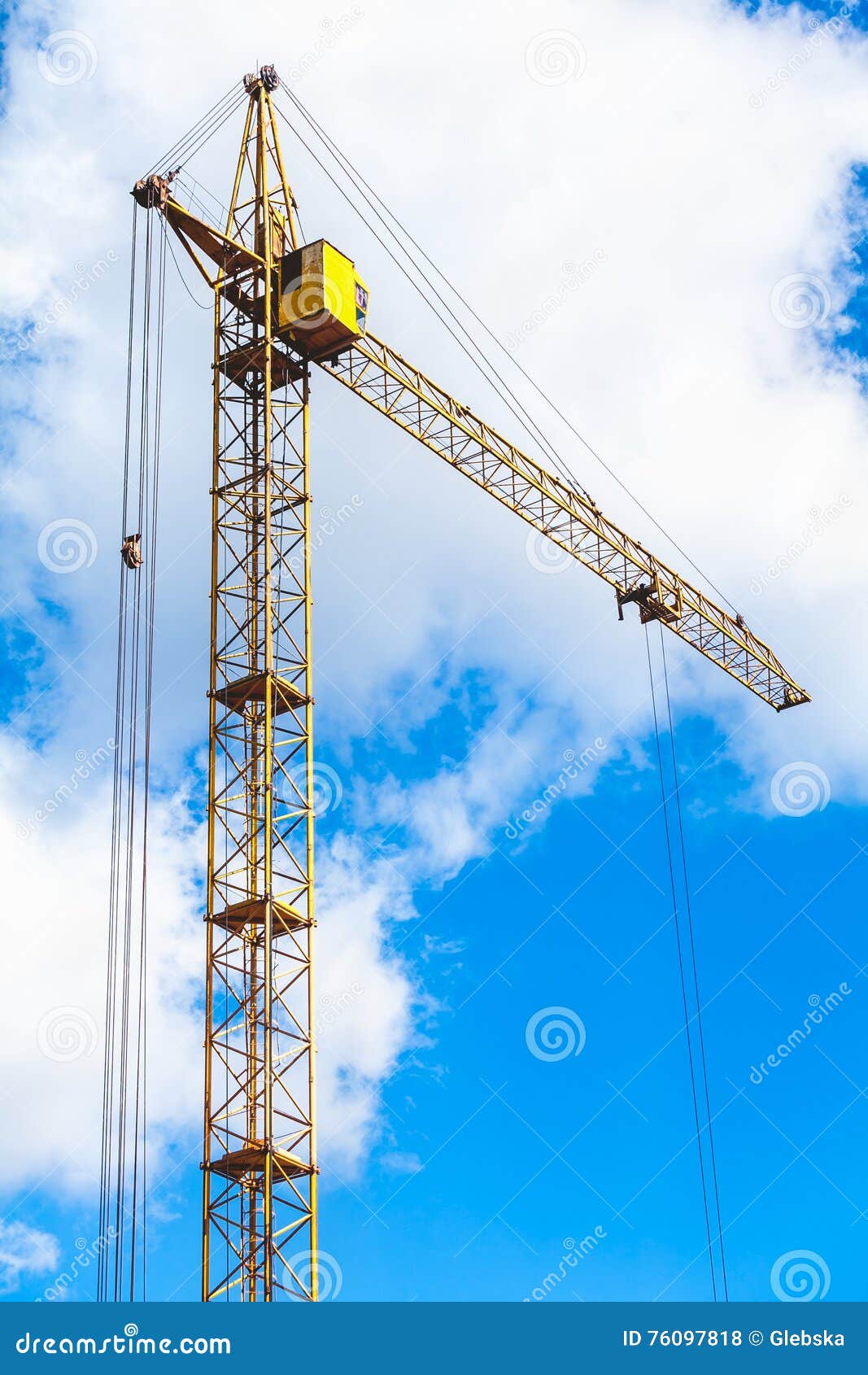 Lifting Tower Crane on Background the Cloudy Sky Stock Photo - Image of ...