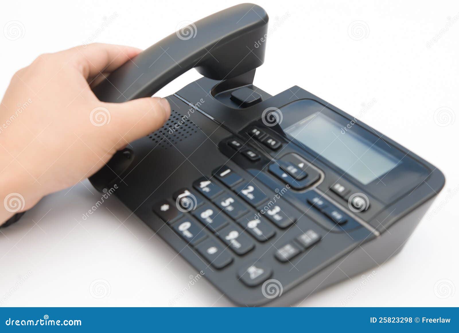 Lifting Up a Telephone Receiver Stock Photo - Image of support ...