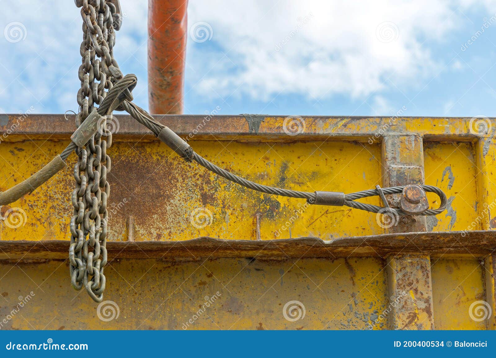 Lifting Wire Chains stock photo. Image of dumpster, equipment - 200400534