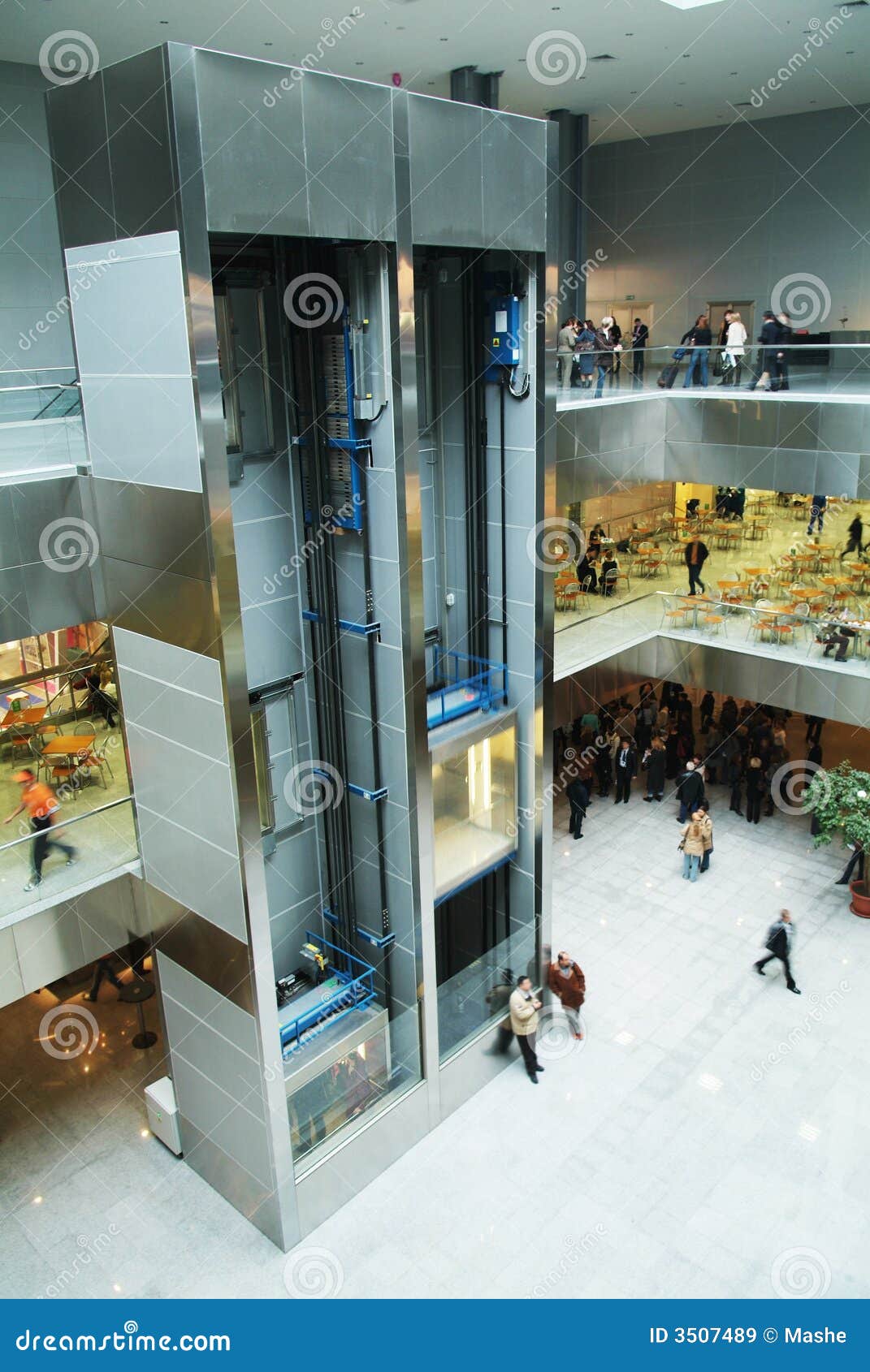 Lifts in hall stock image. Image of exposition, architecture - 3507489