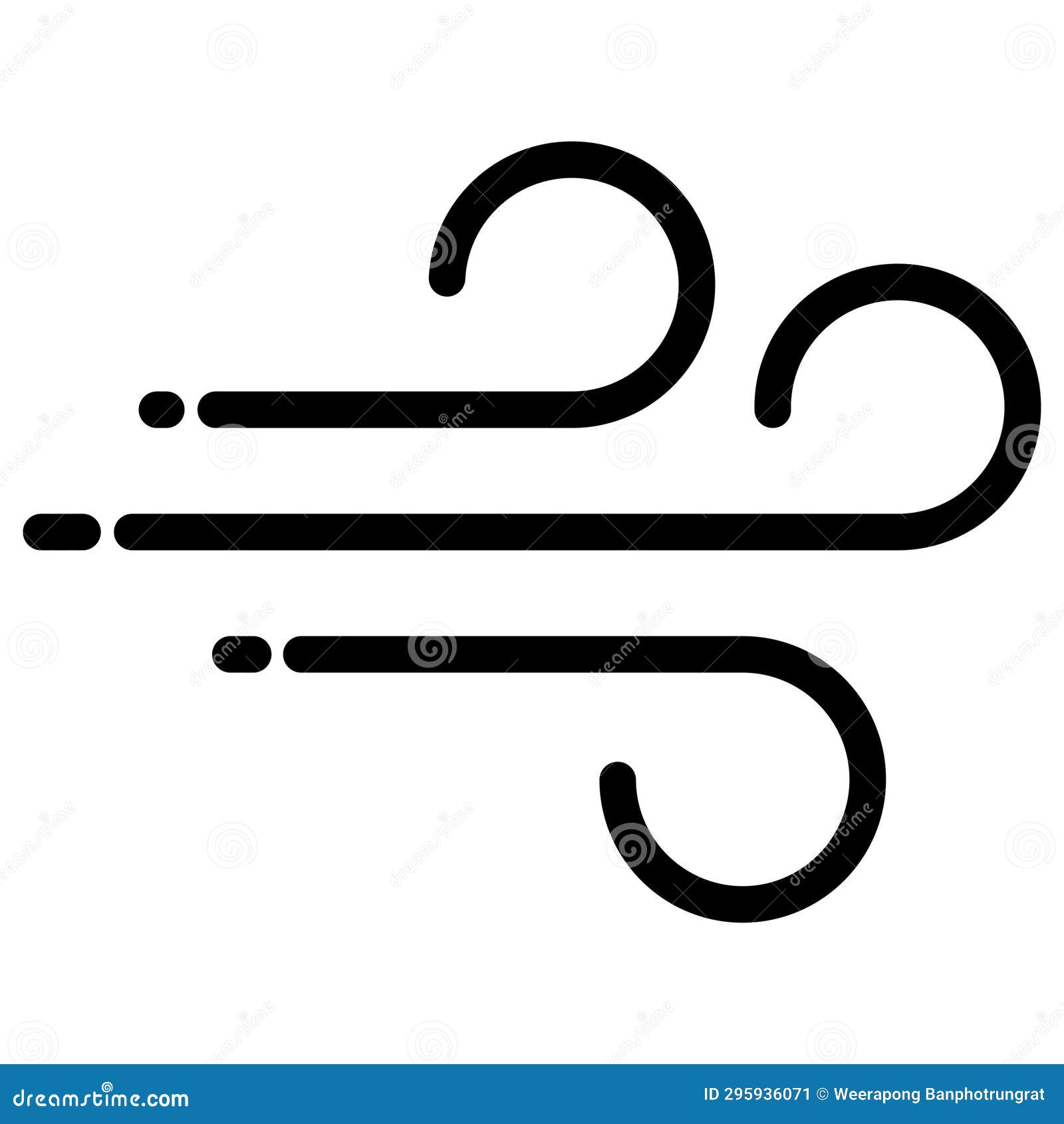 Wind Sign, Windy Season, the Symbol of Fresh Air Stock Vector ...