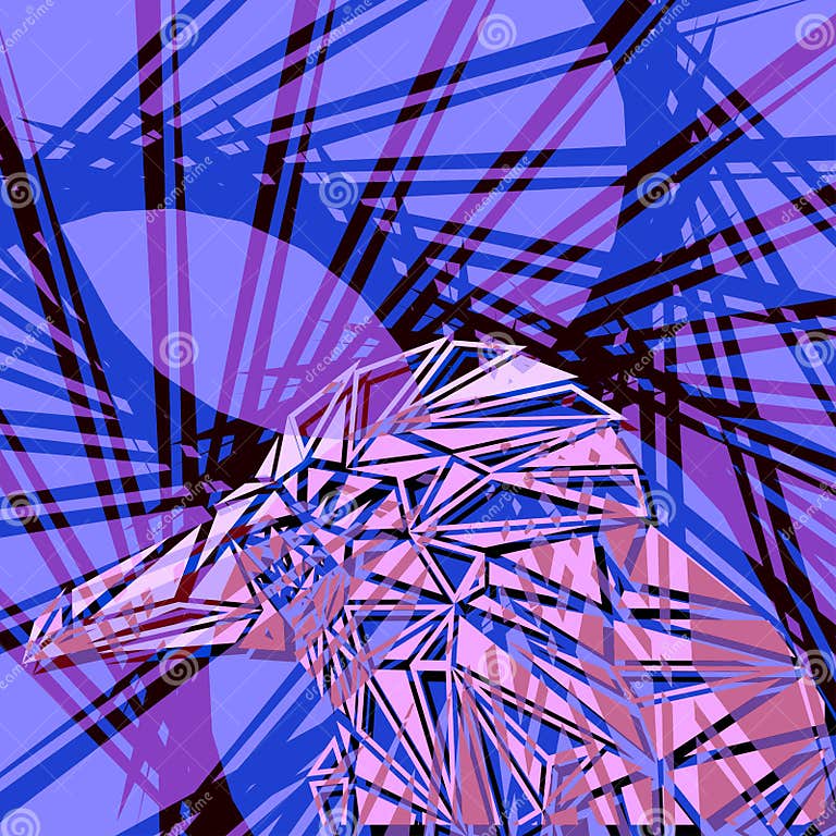 Light Abstract of Pink Bird and Violet Chaotic Lines Stock Vector ...