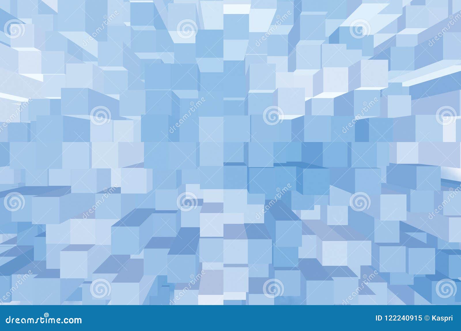 Light Abstract Square Pattern, Bright Blue Large Opart Style Background ...
