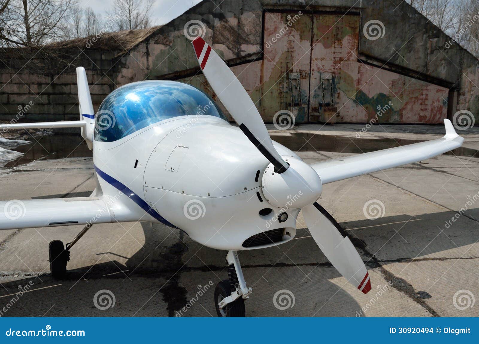 A Light Aircraft on the Airfield Stock Photo - Image of twoseater ...