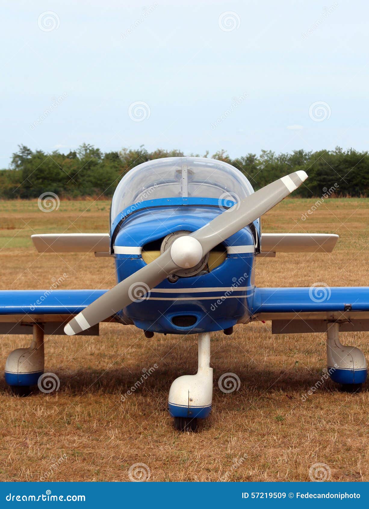 Light Aircraft at the Airport with a Big Propeller Stock Image - Image ...