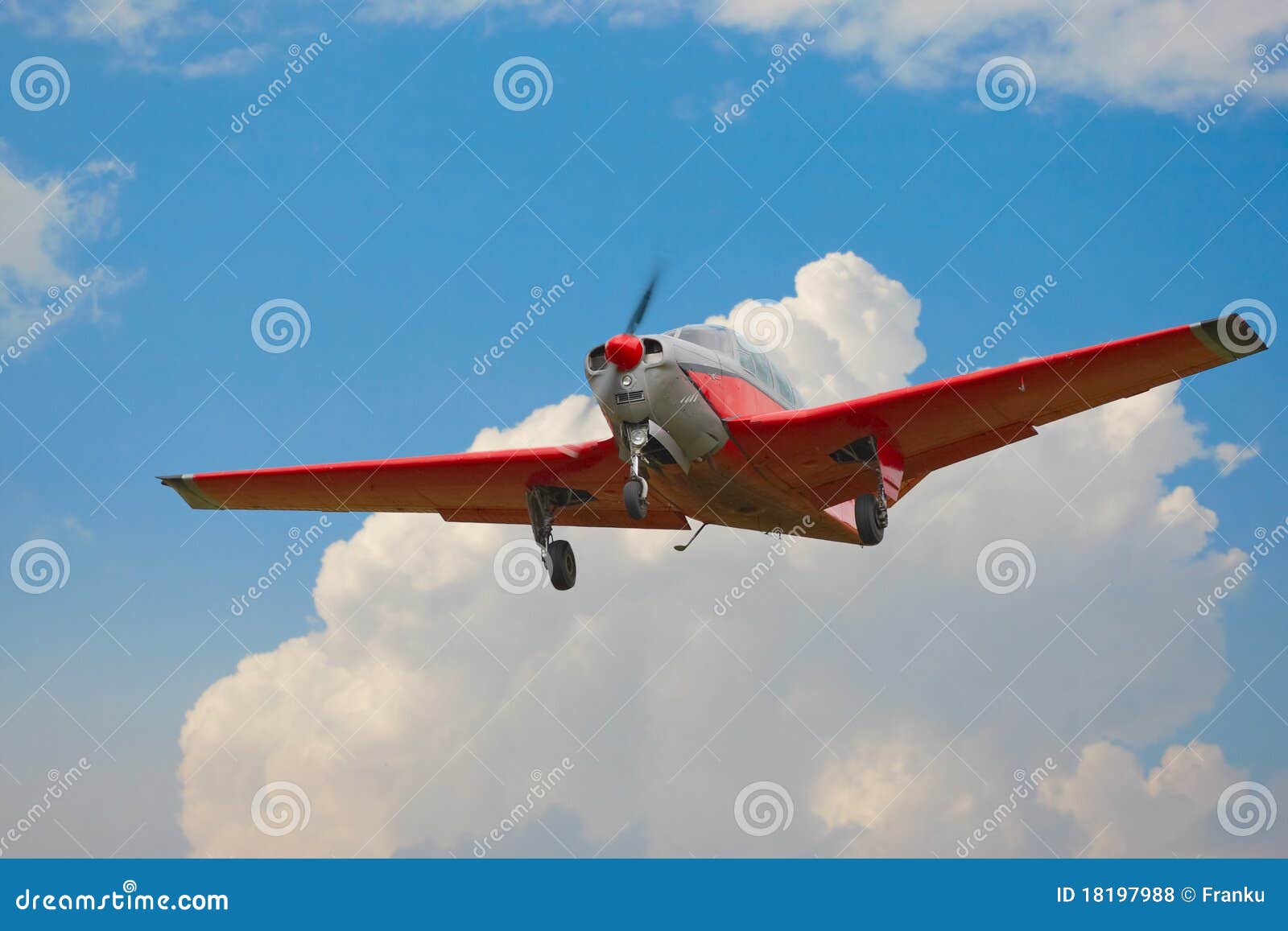 Light aircraft in flight stock photo. Image of flight - 18197988