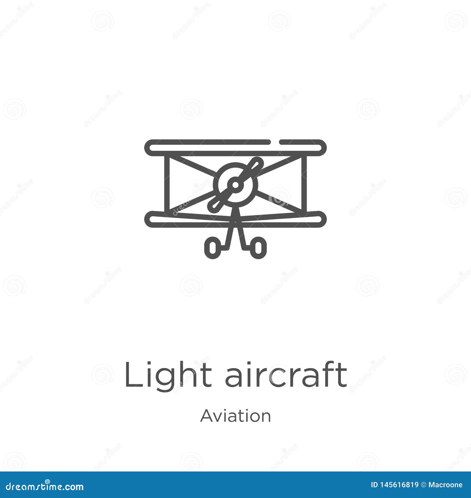 Light Aircraft Icon Vector from Aviation Collection. Thin Line Light ...