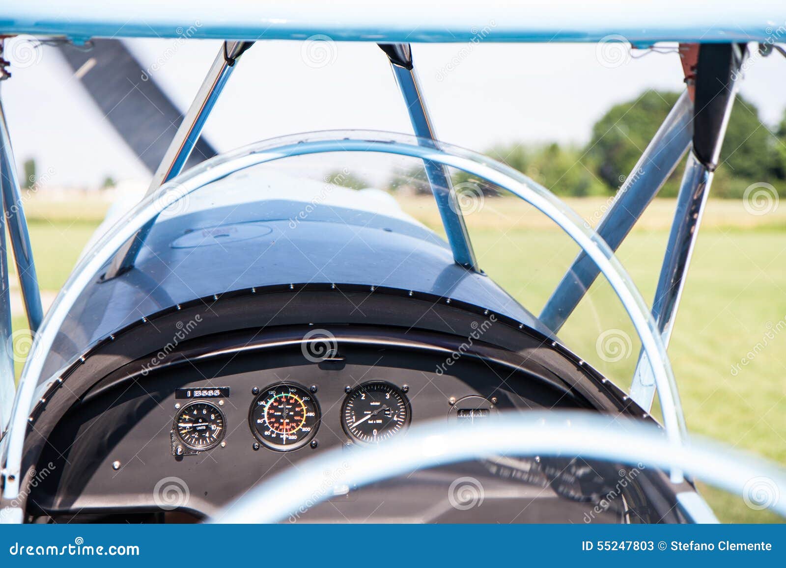 Light Aircraft, Modern Biplane Orange and Blue Stock Image - Image of ...