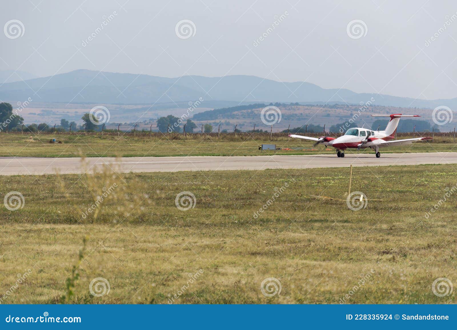 Light Aircraft is Riding on the Runway after Arrival Editorial Stock ...