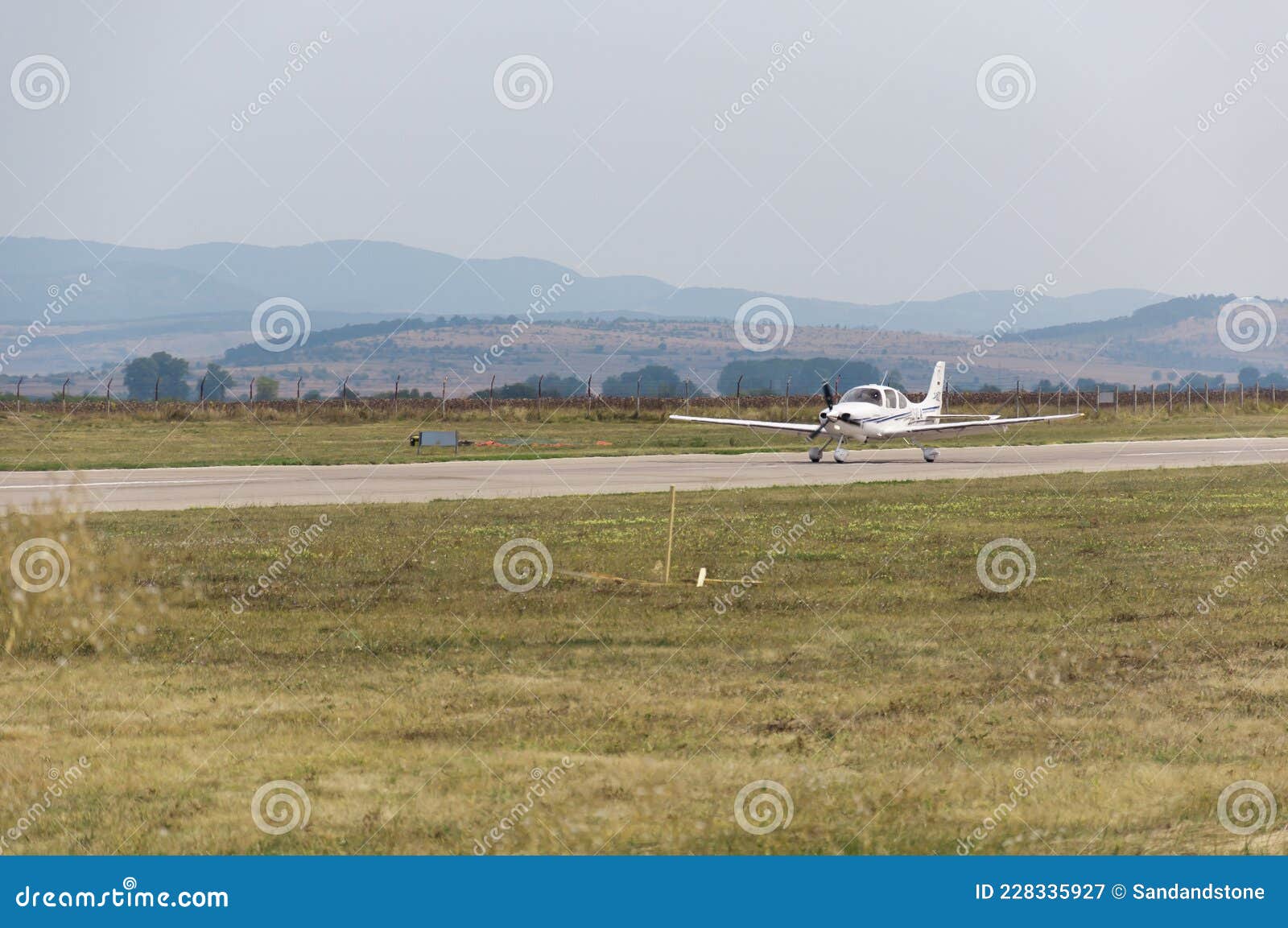 Light Aircraft is Riding on the Runway after Arrival Editorial ...