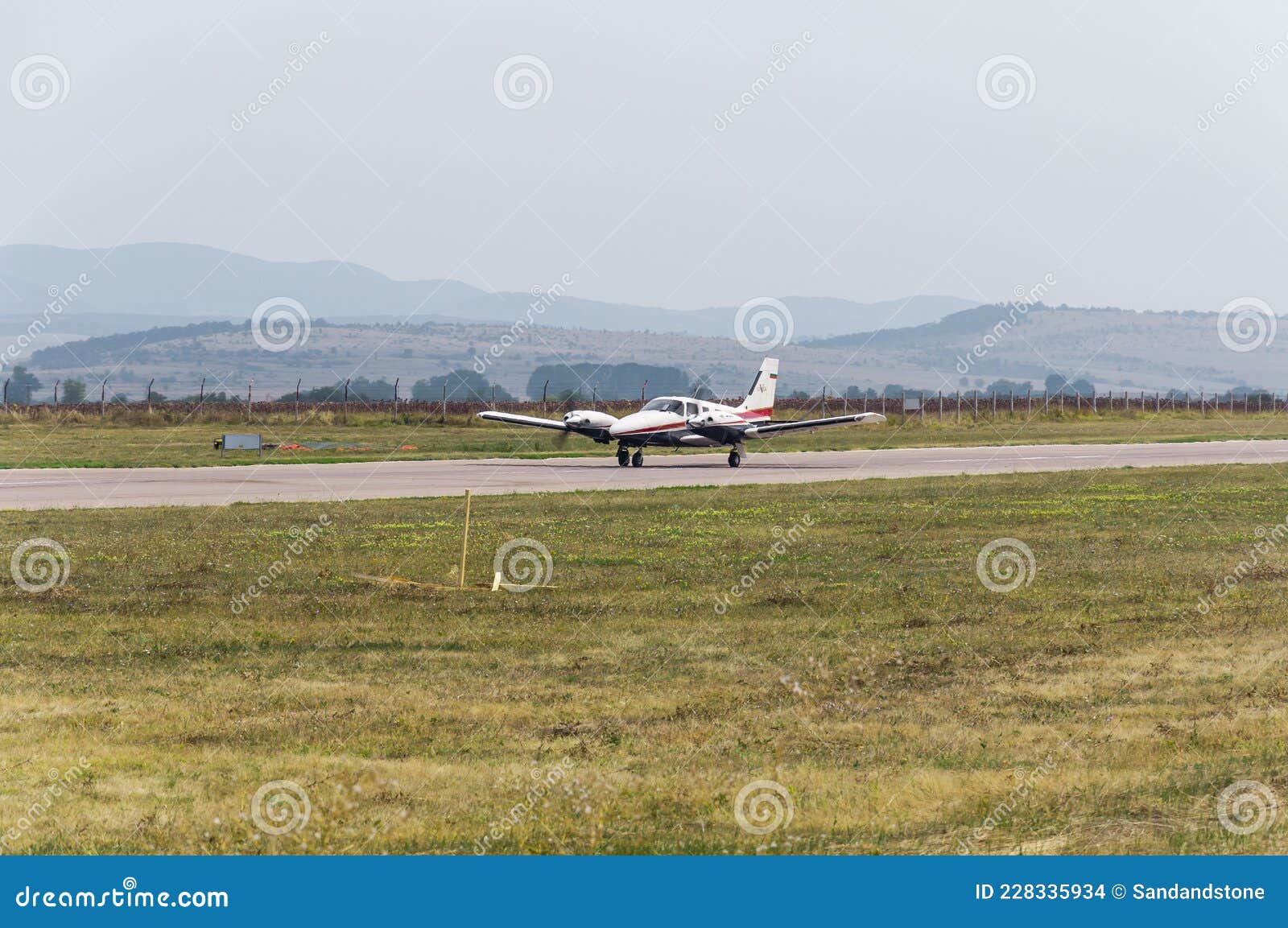 Light Aircraft is Riding on the Runway after Arrival Editorial Stock ...