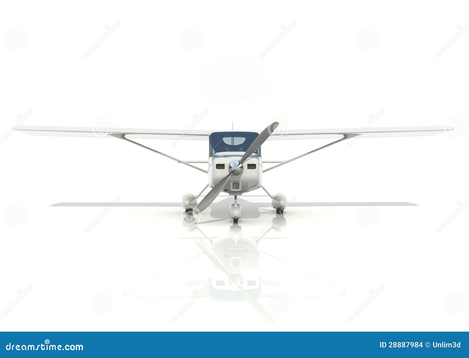 Light Aircraft with Single Propeller Stock Illustration - Illustration ...
