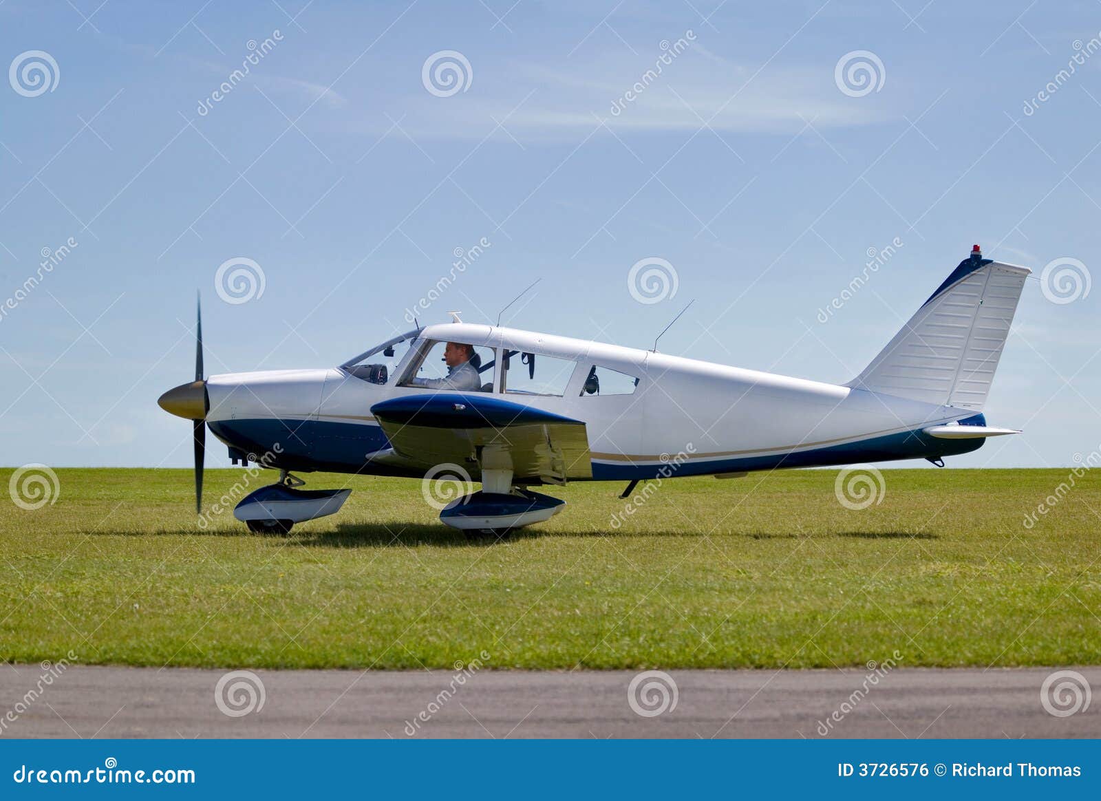 Light aircraft take off stock photo. Image of pilot, flight - 3726576