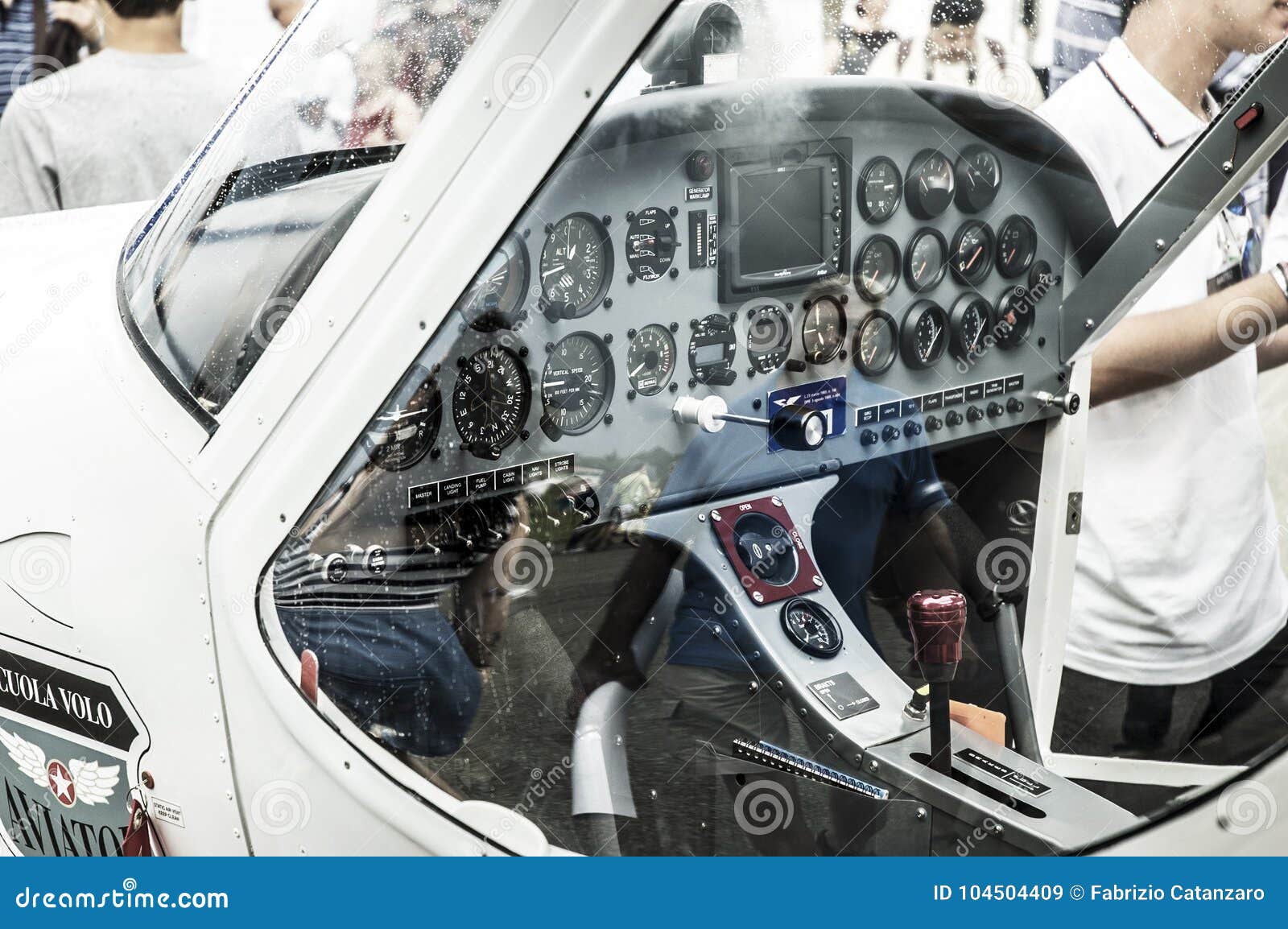 Light airplane cockpit editorial stock image. Image of power - 104504409