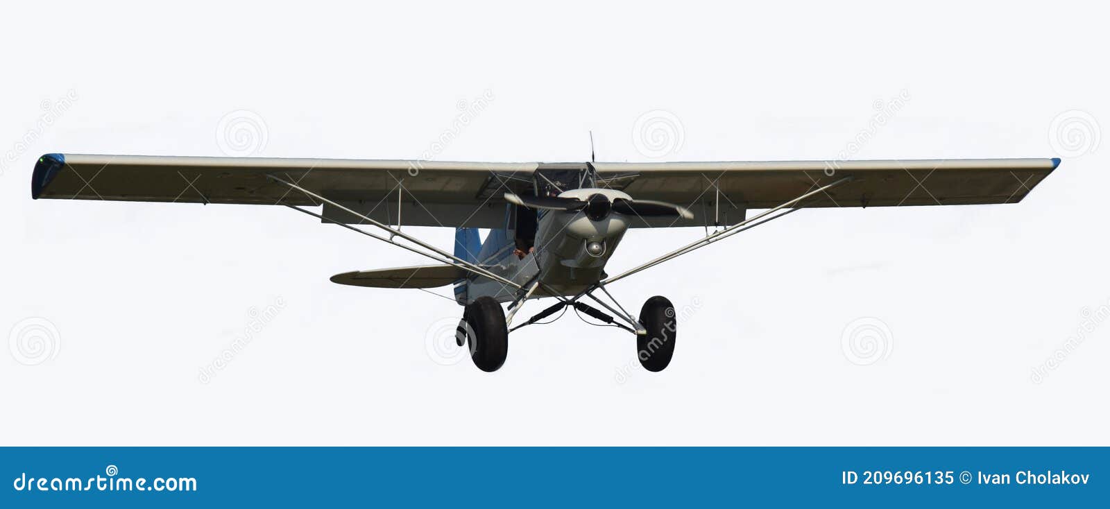 Light Airplane Isolated on White Front View Stock Image - Image of ...