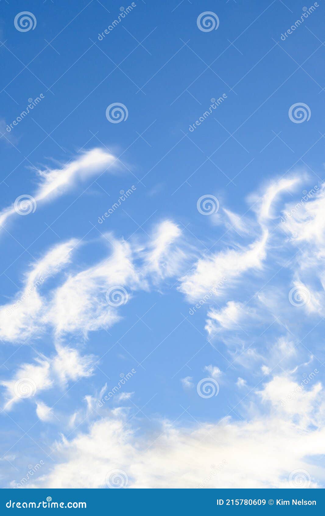 Light and Airy Cloudscape, White Clouds and Blue Sky As a Nature ...