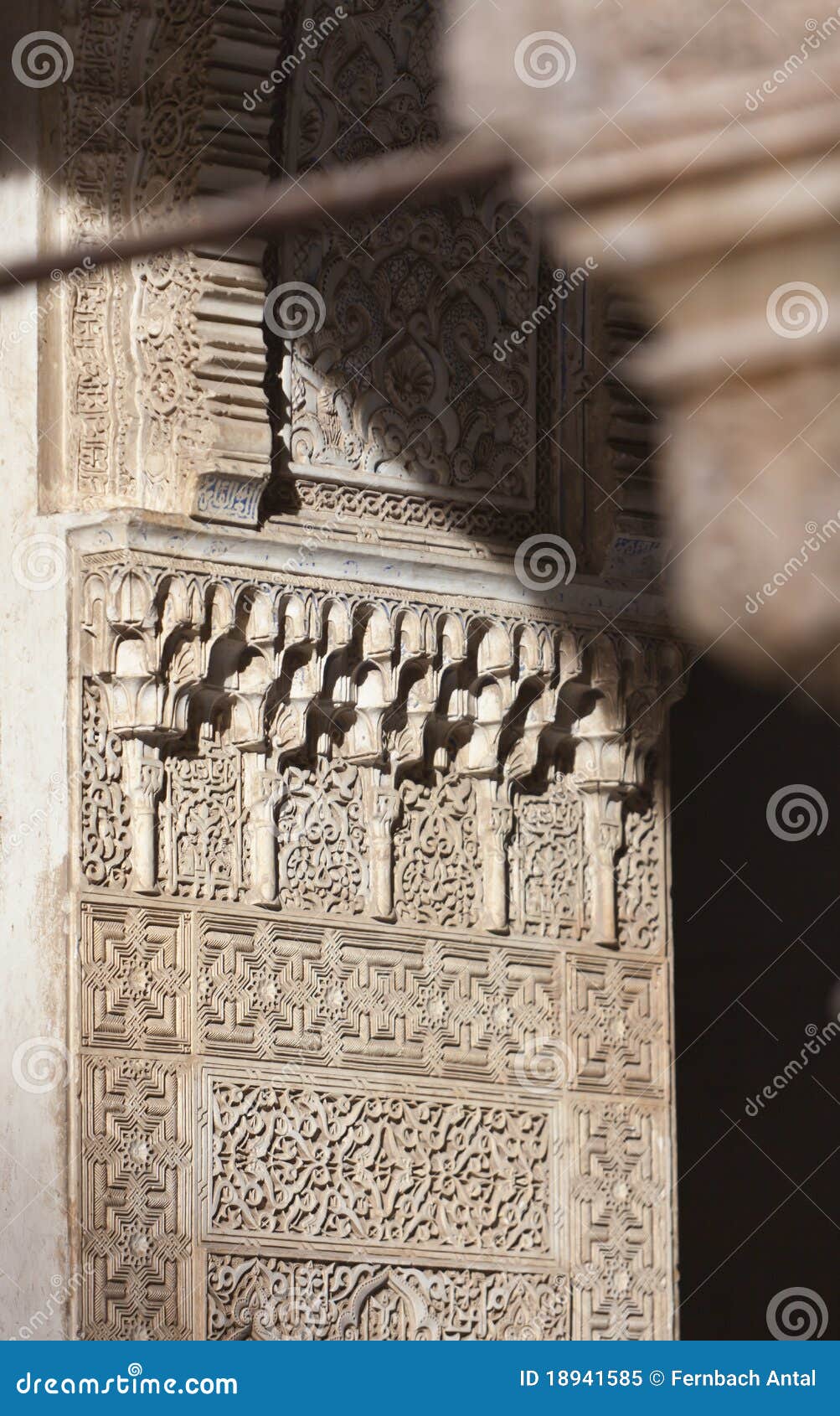 The light in Alhambra stock image. Image of carving, wall - 18941585