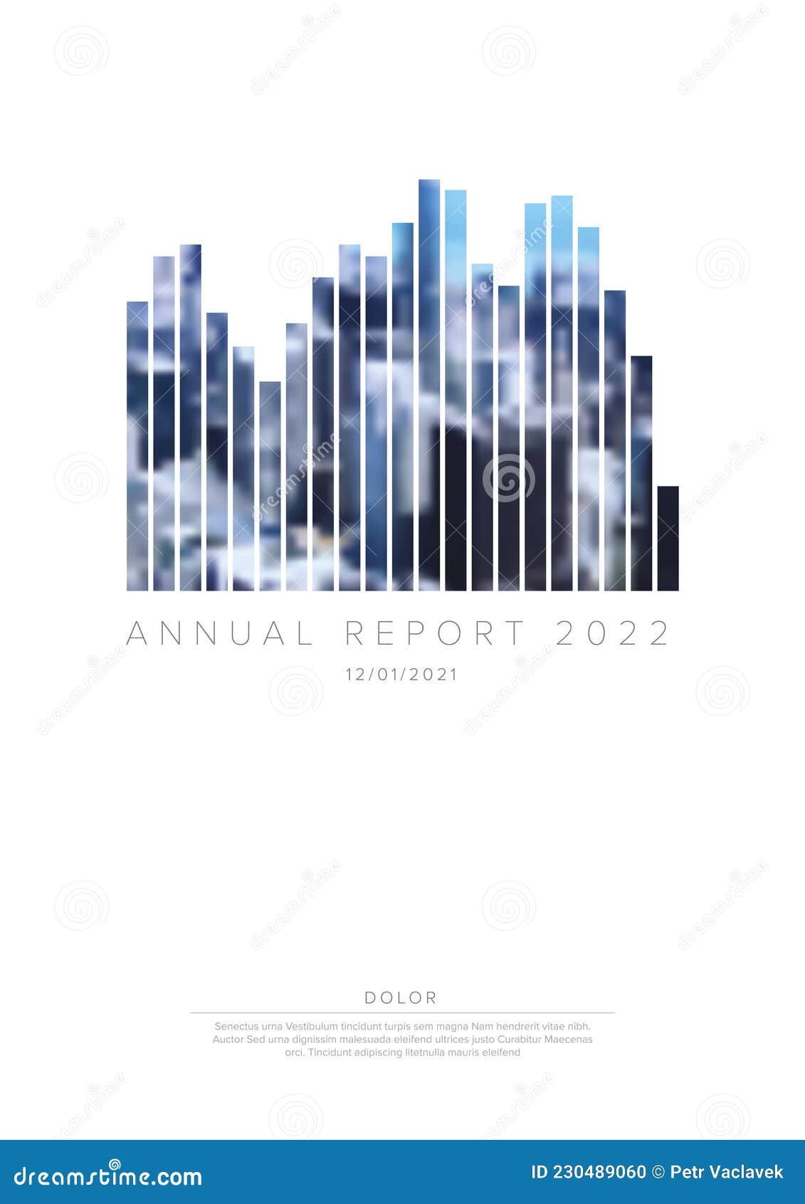 Light Annual Report Front Cover Page Template with Photo Graph Stock ...