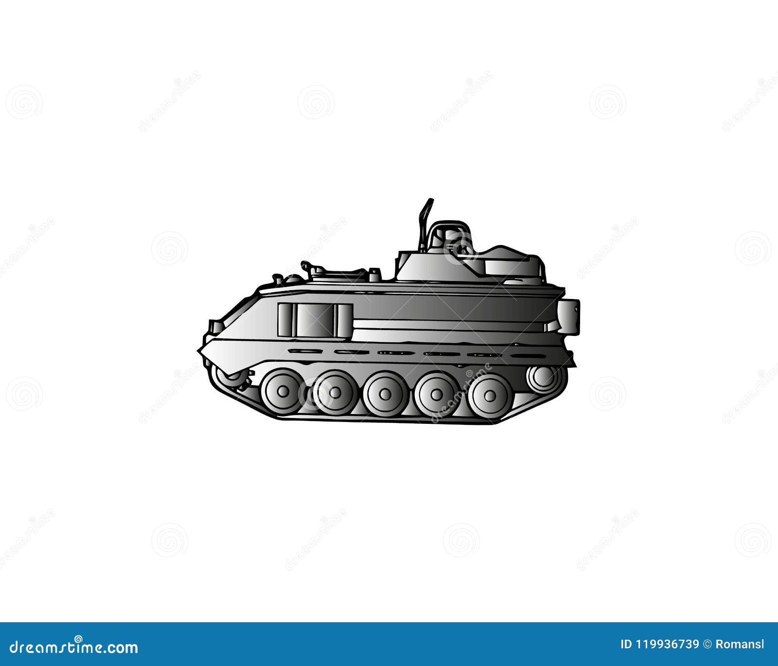 Light Armoured Reconnaissance Vehicle Drives On White Background ...
