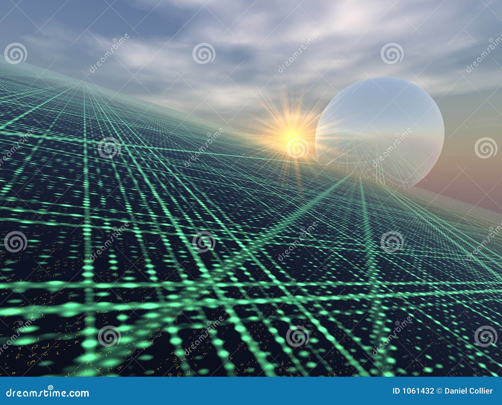 Light Array over Horizon stock illustration. Illustration of black ...