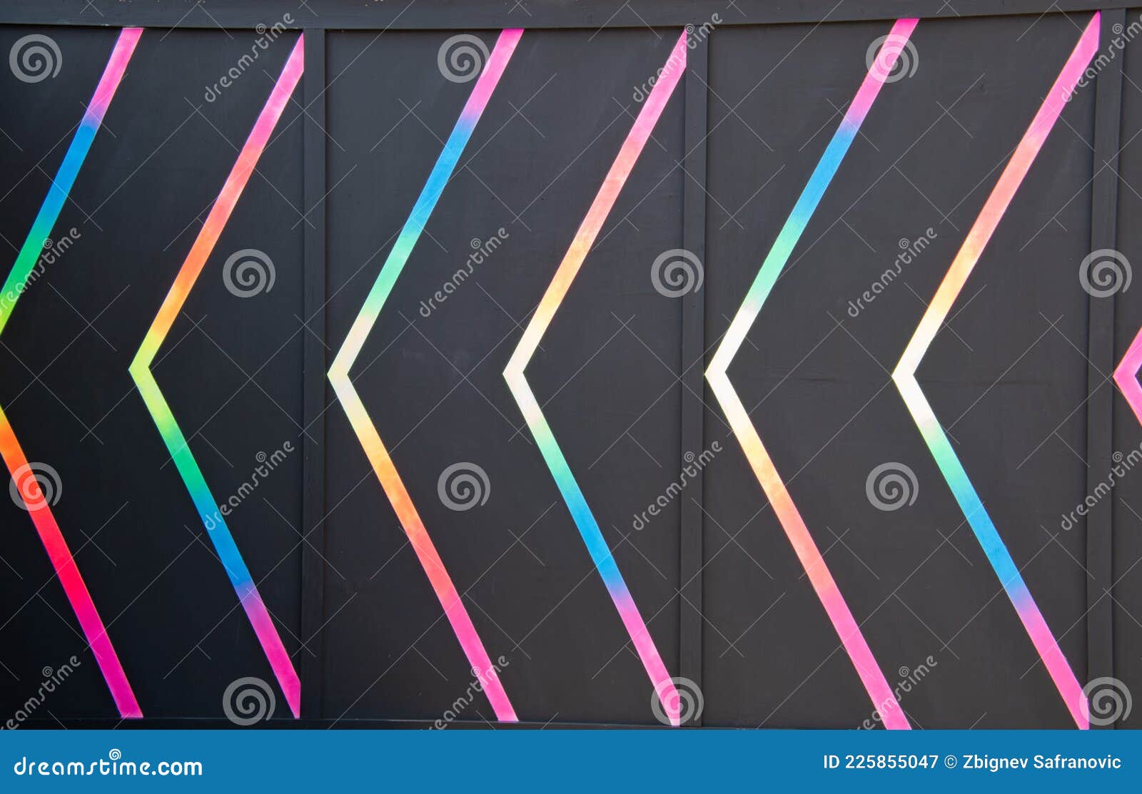 Light Arrow Indicating Direction in Multicolor Fluorescent Painting ...