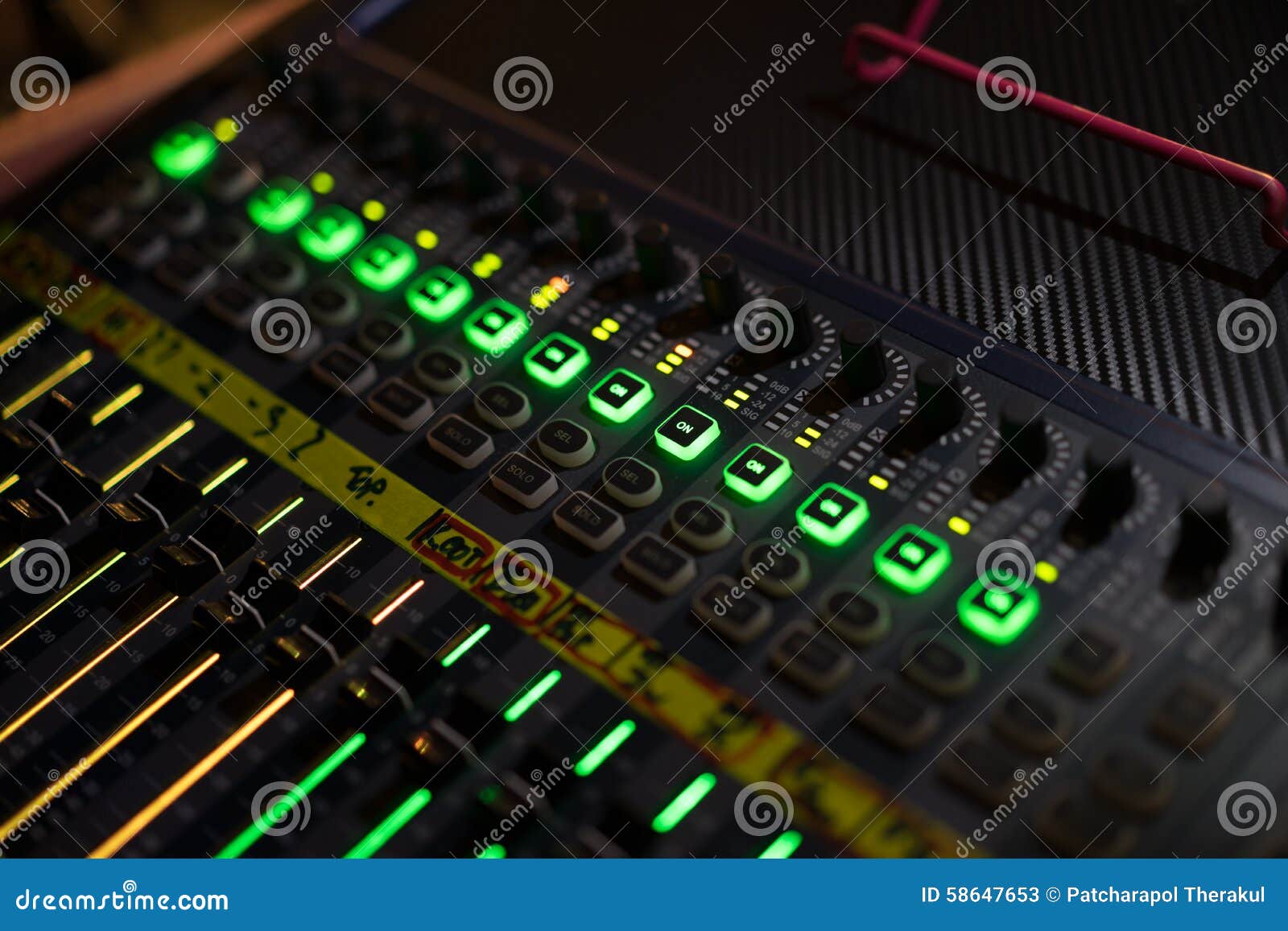 Light of audio mixer stock image. Image of audio, media - 58647653