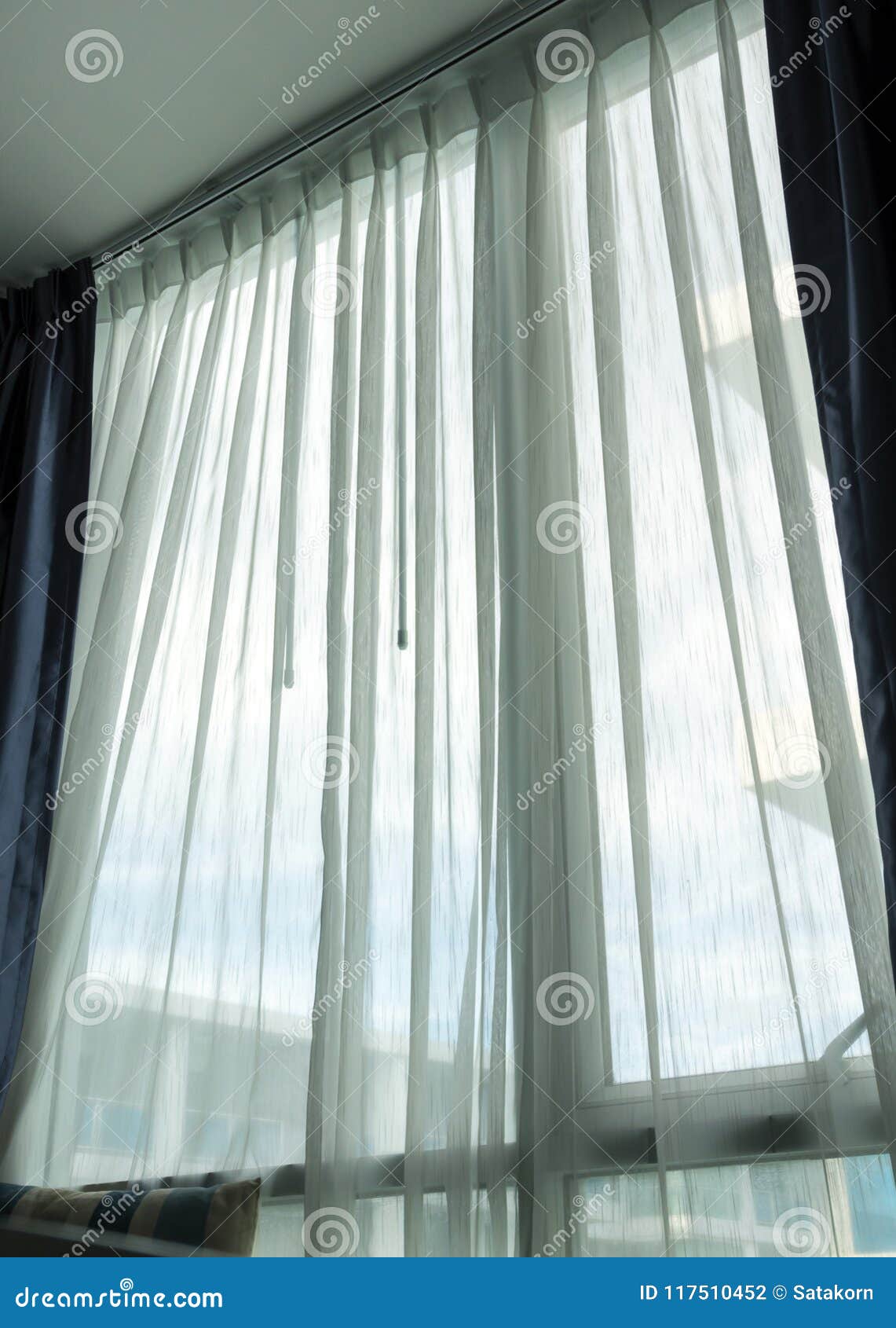 Light from the Back of a Thin White Curtain Stock Photo - Image of ...