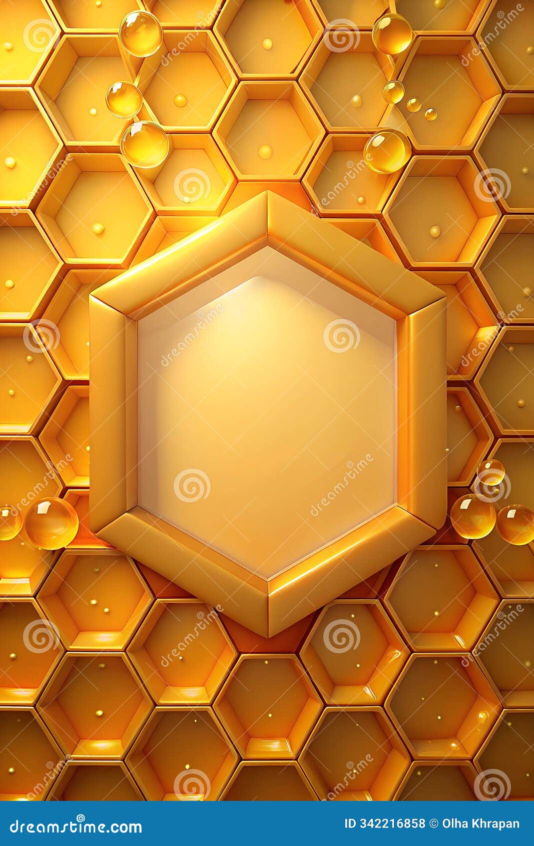 Light Background with Arranged Honeycomb Cells Forming a Frame. Stock ...