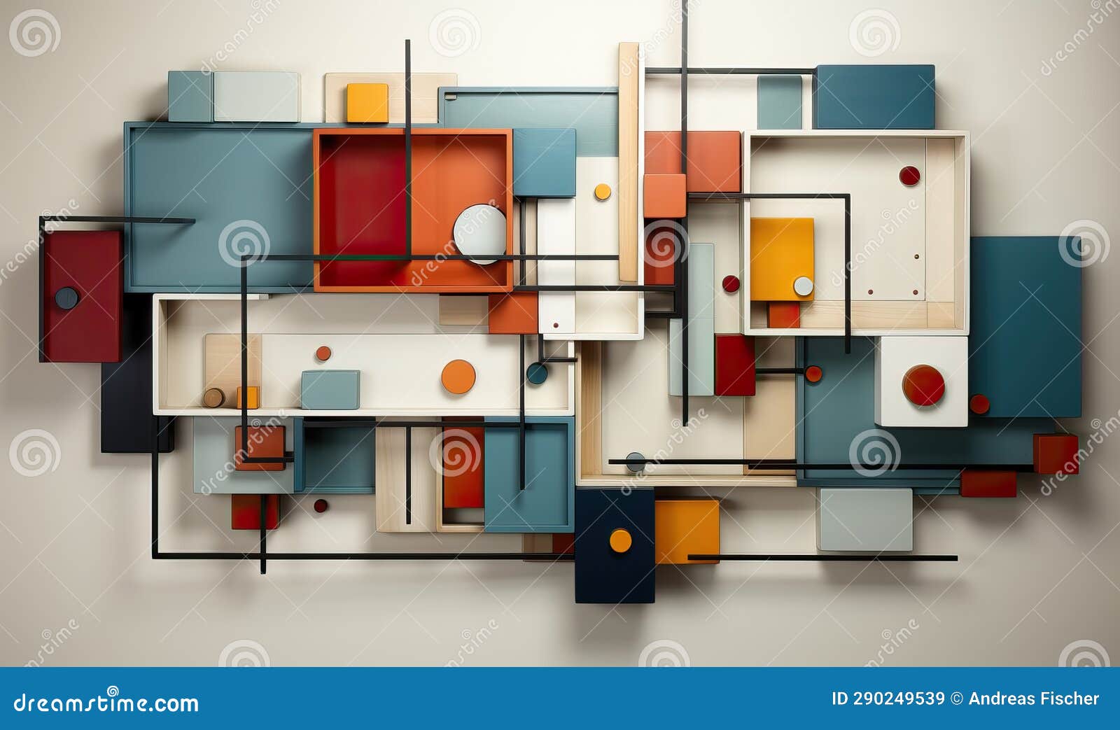 Light Background with Colored 3D Rectangles of Different Sizes. Stock ...