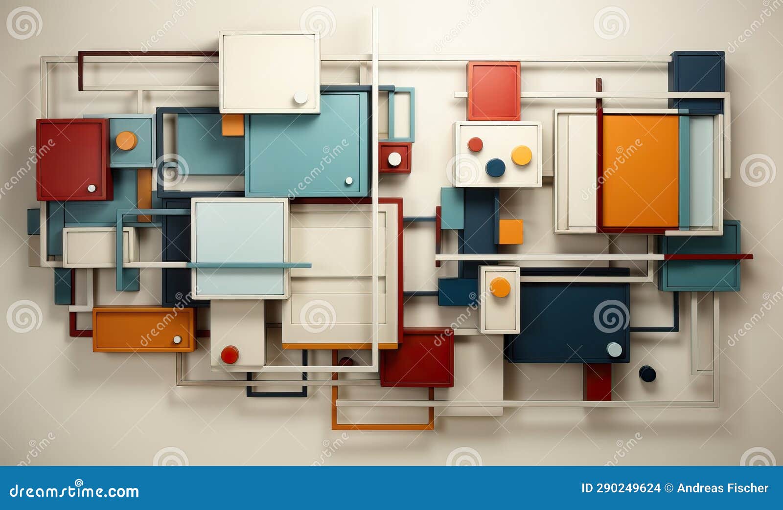 Light Background with Colored 3D Rectangles of Different Sizes. Stock ...