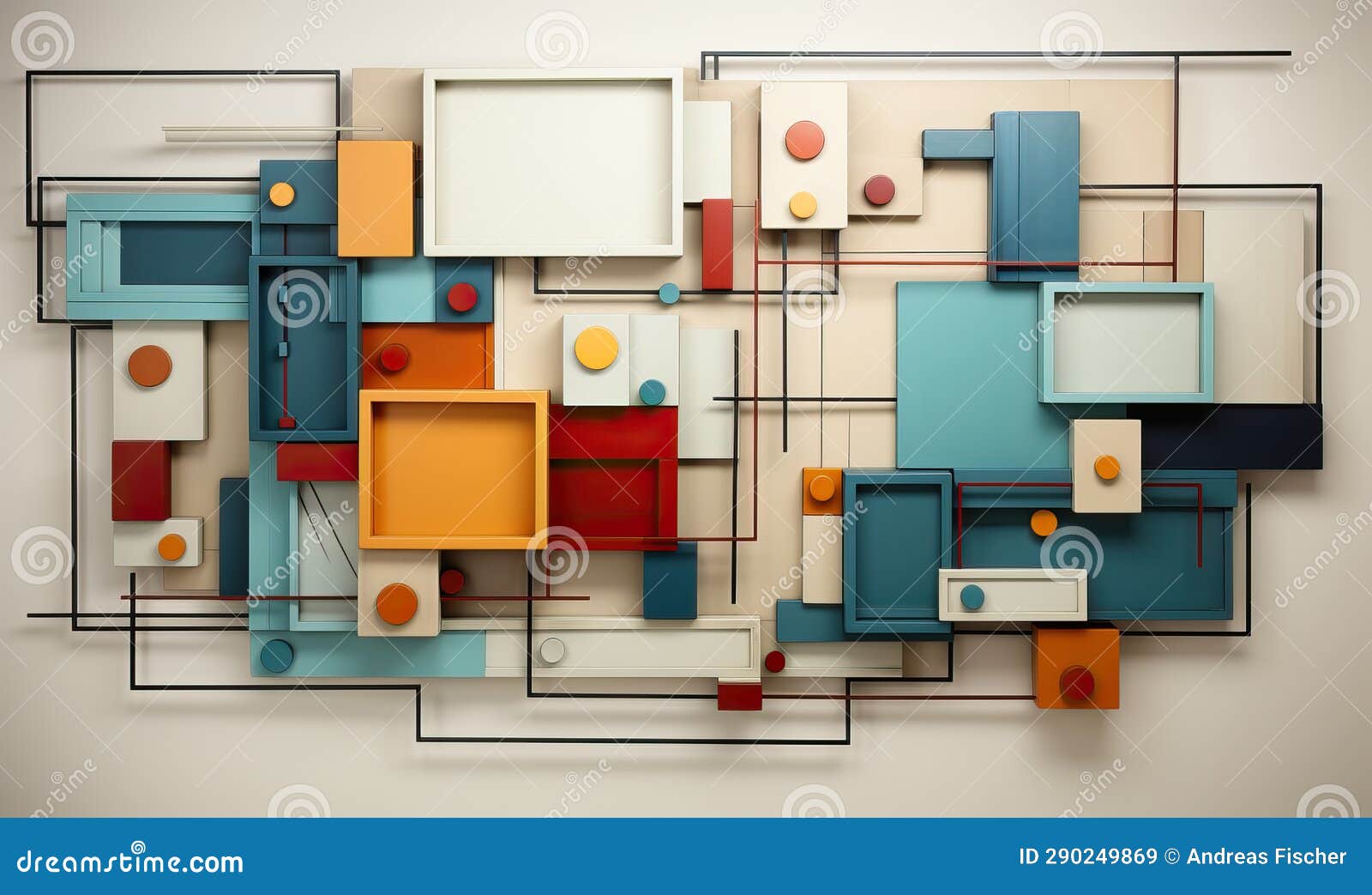 Light Background with Colored 3D Rectangles of Different Sizes. Stock ...