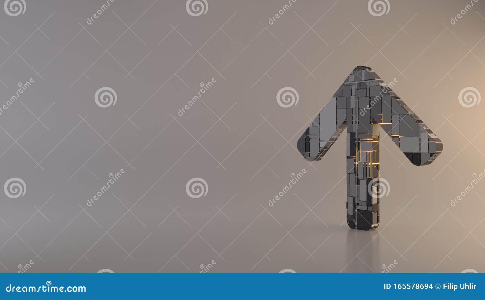 Light Background 3d Rendering Symbol of Arrow Up Icon Stock ...